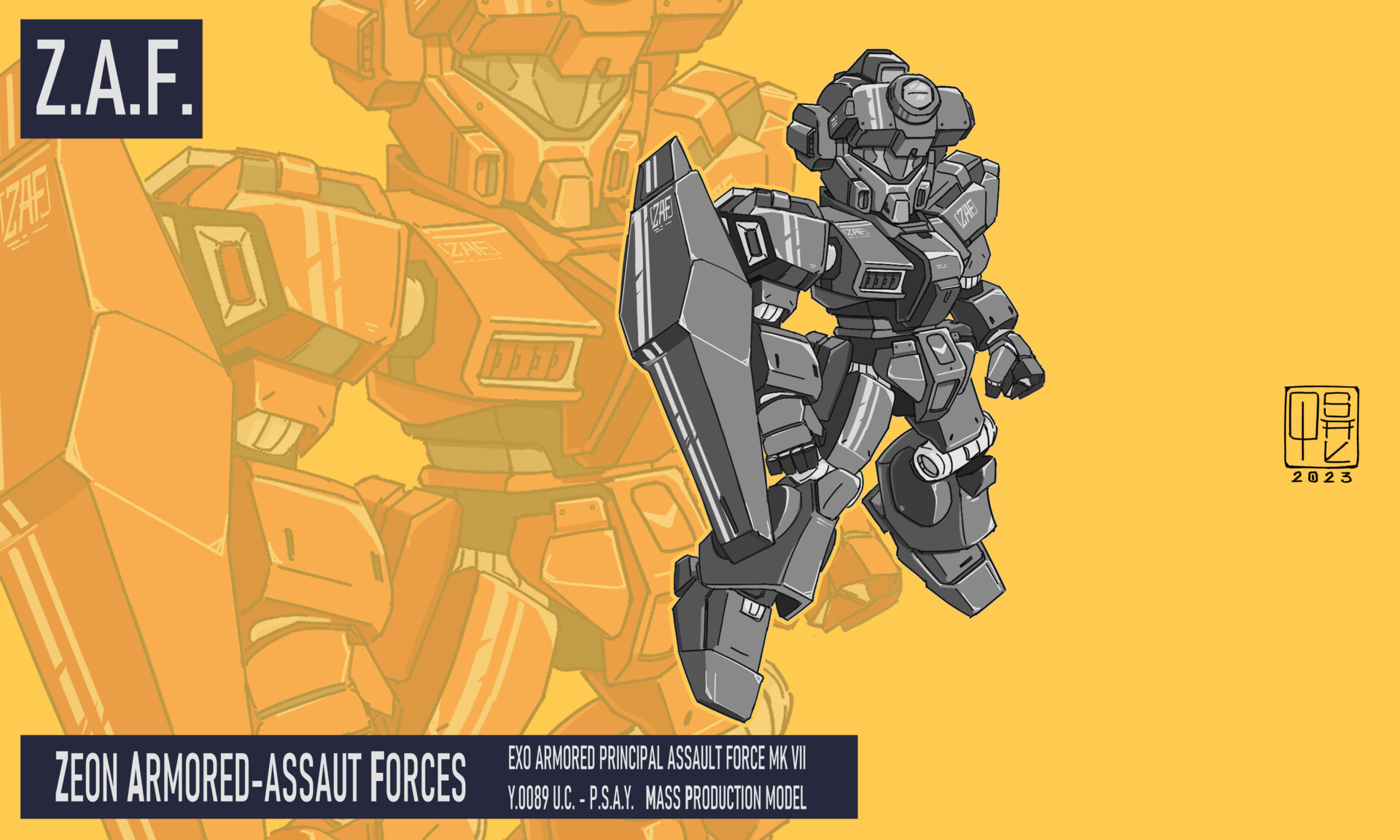 ArtStation - ZAF Blueprint - Gundam SD inspired Mecha, Original Design