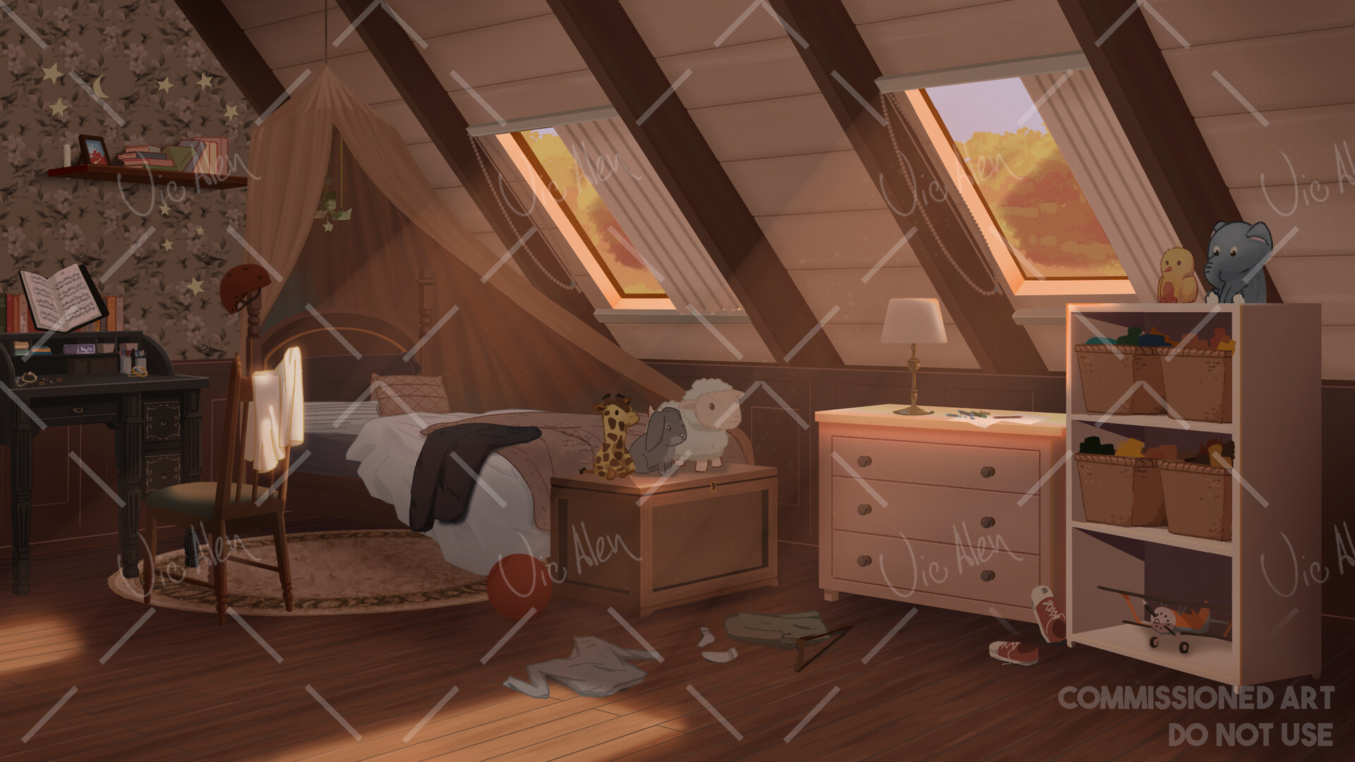 ArtStation - Our Life: Now & Forever - MC Bedroom BG art