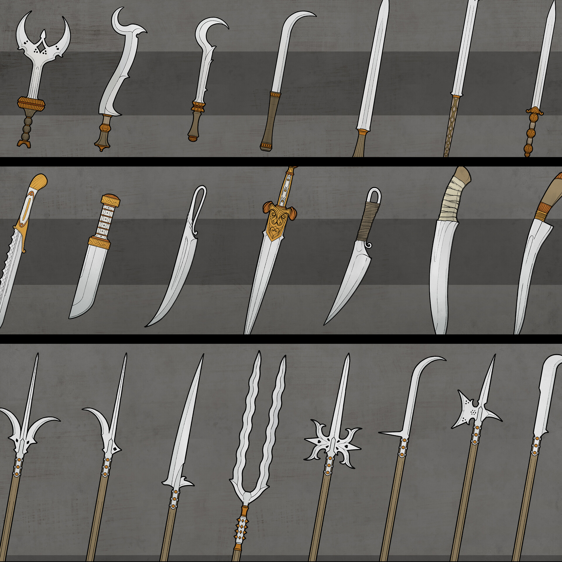 ArtStation - Melee Weapon (Sword, Dagger, Spear) Concept Art Designs