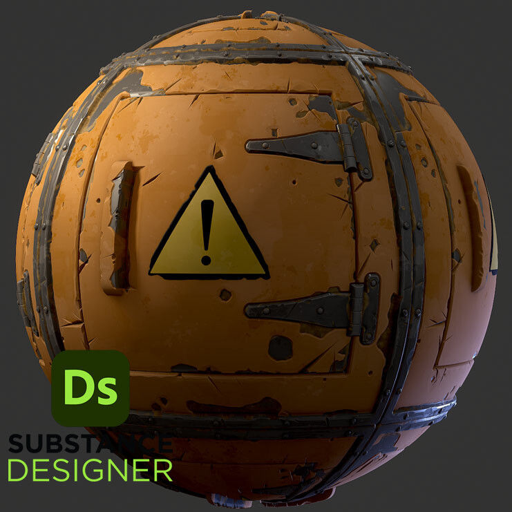 ArtStation - Stylized Painted Metal - Substance 3D Designer