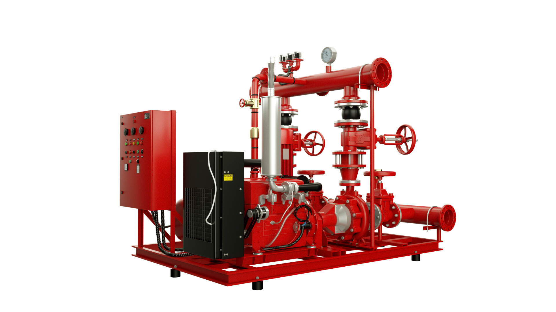 ArtStation - 3D Fire Fighting Pump Machine Animation