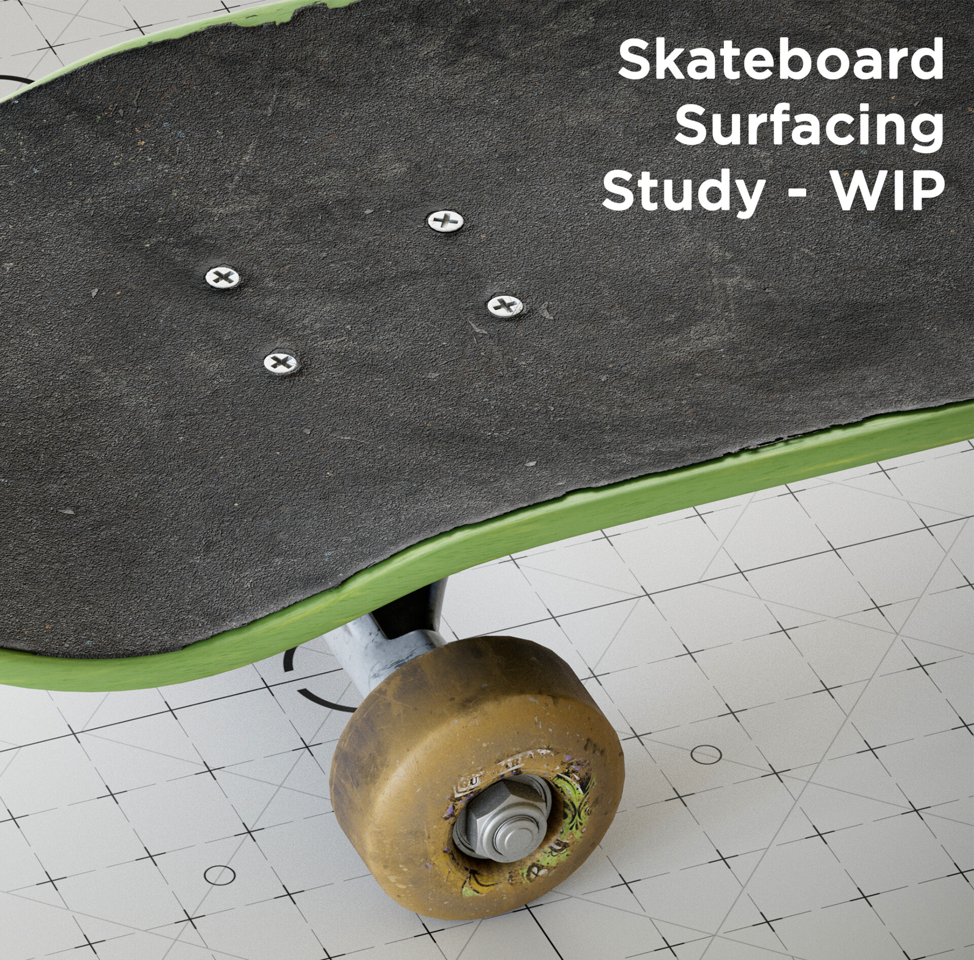 ArtStation - Skateboard Surfacing Study - WIP