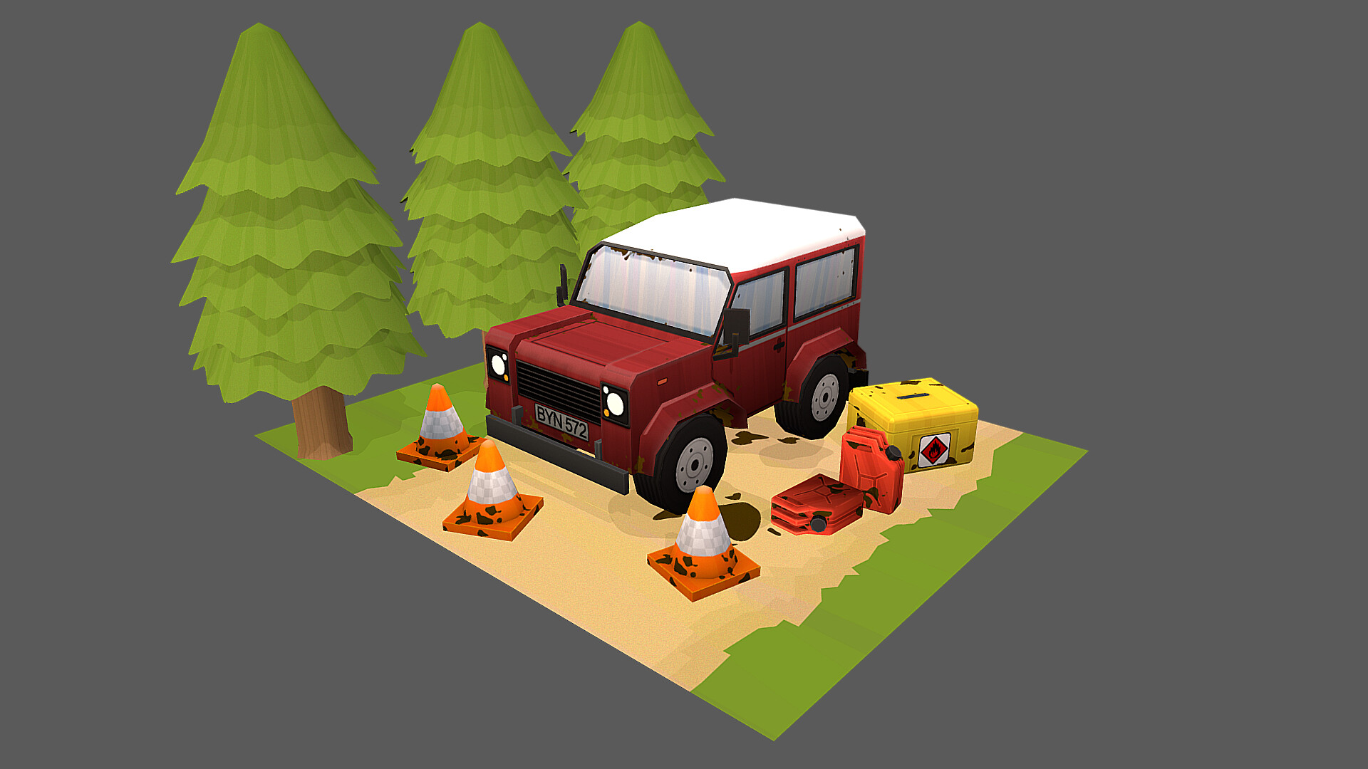 ArtStation - Low Poly 4x4 Off-Road Truck