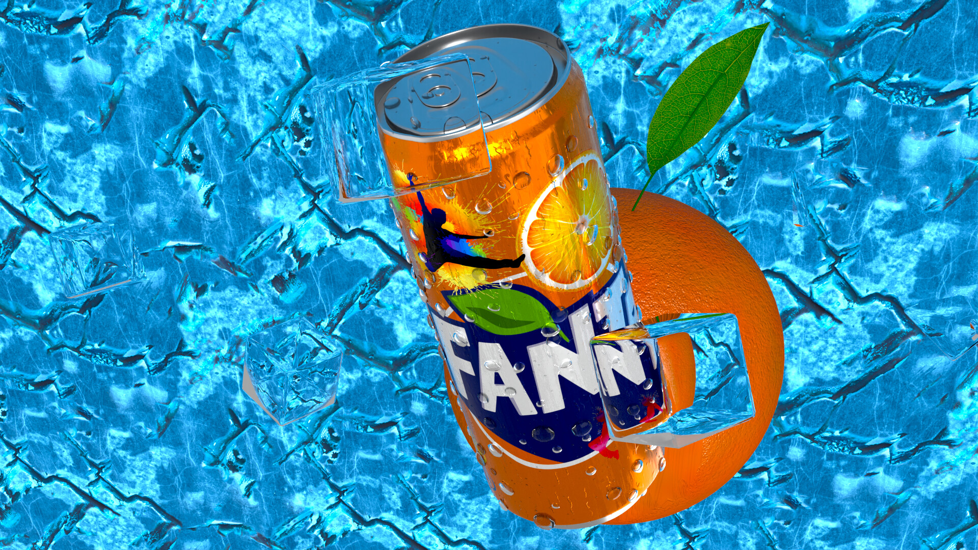 ArtStation - Fanta can billboard animation