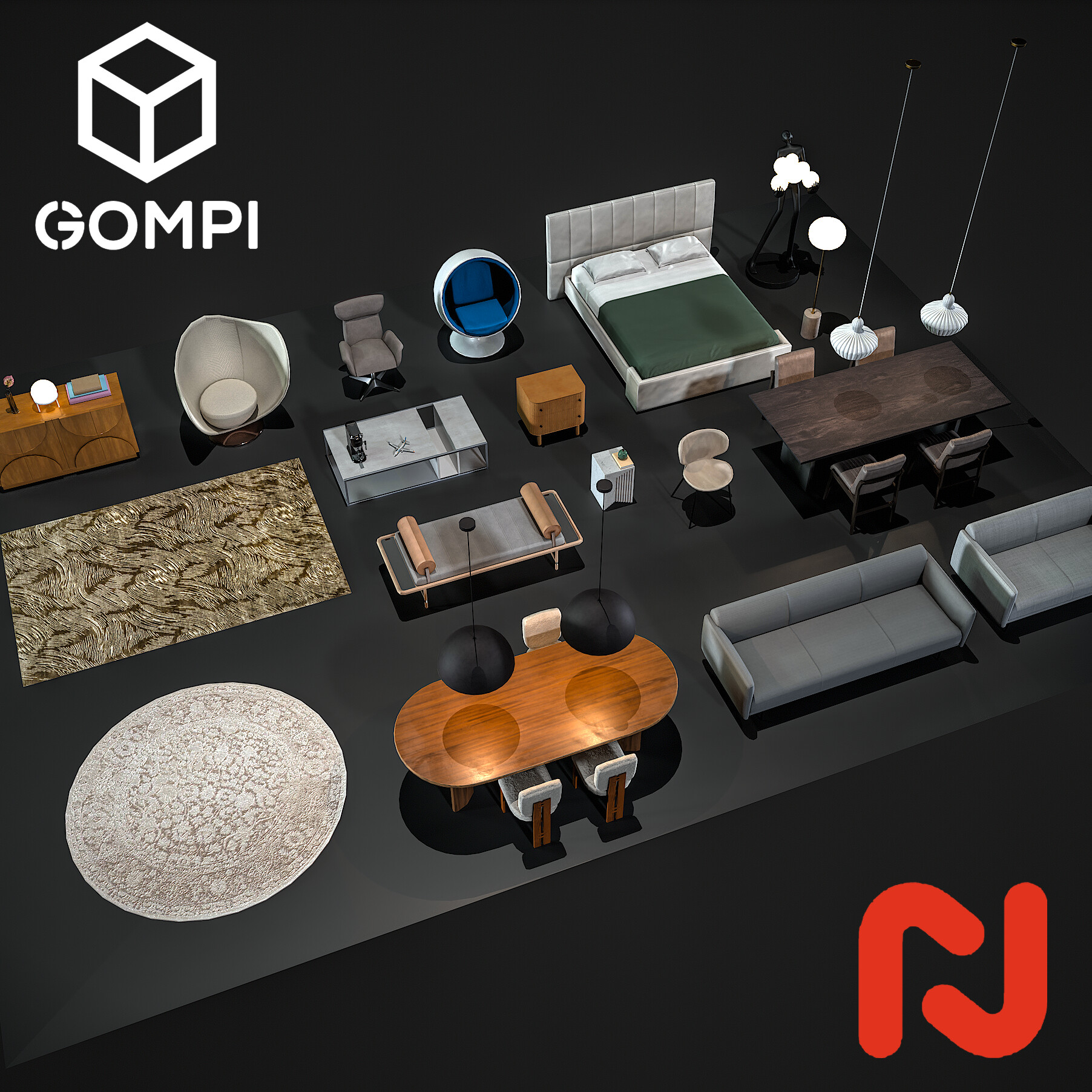 ArtStation - Architectural visualization Props - Nostra