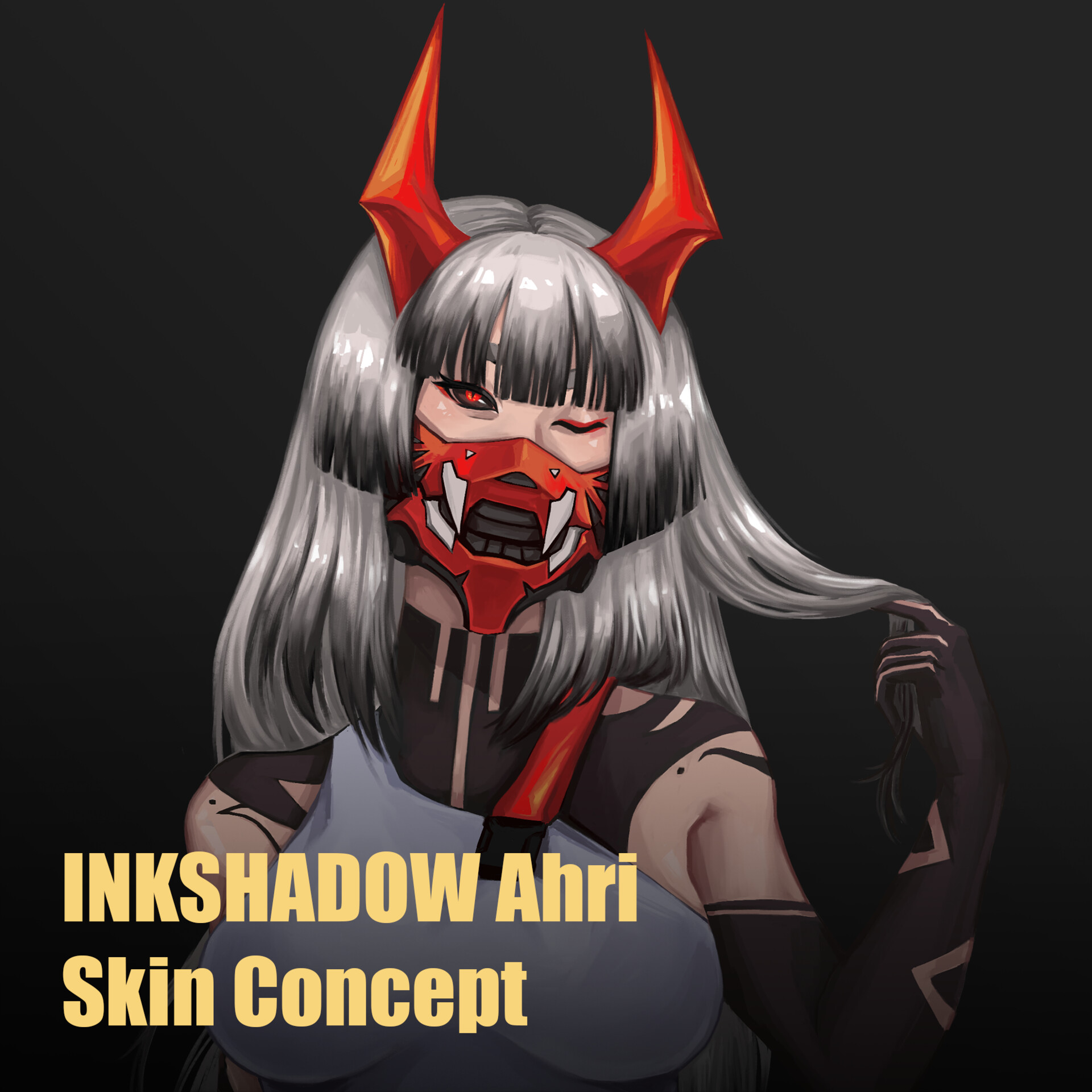 ArtStation - Inkshadow Ahri Skin Concept