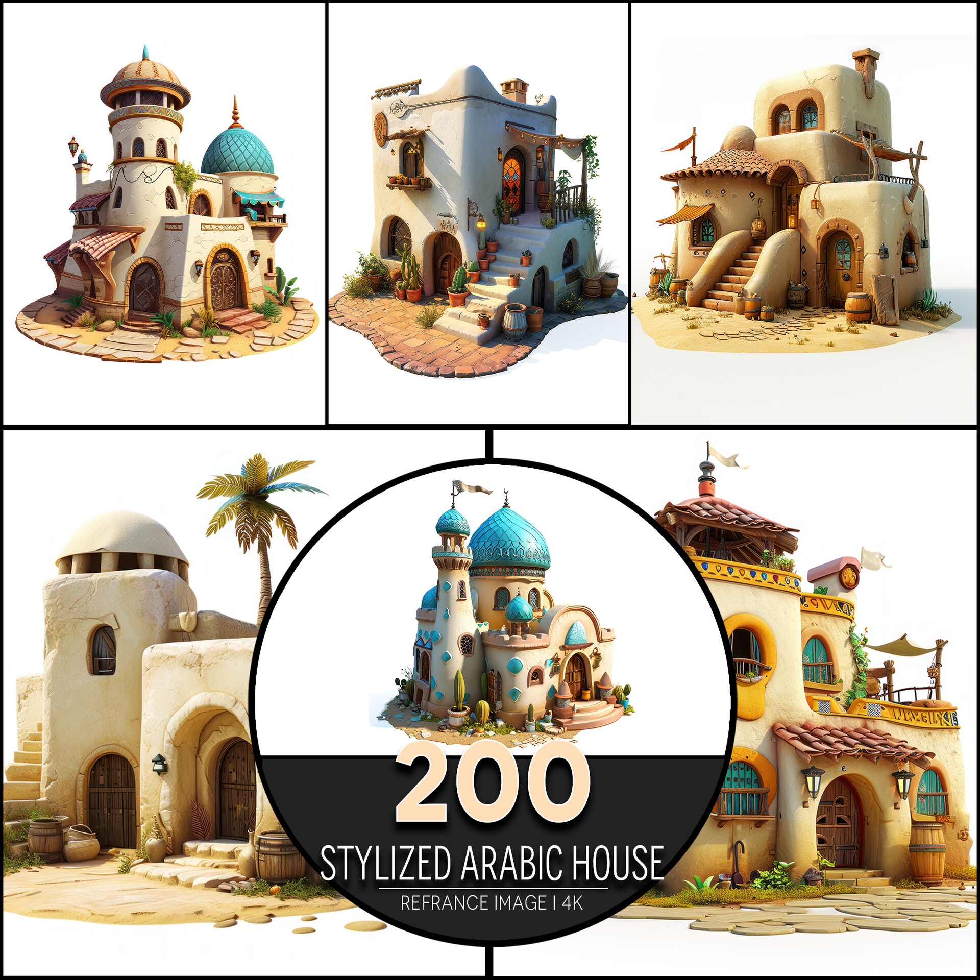 Pixel Ref - Stylized Arabic House 4K Reference/Concept Images