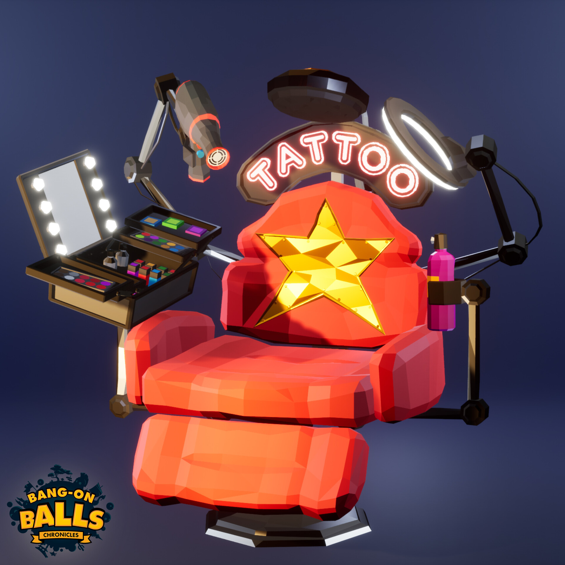 ArtStation - Makeup chair model and animation - Bang-On Balls: Chronicles
