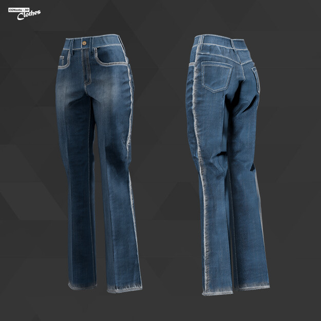 ArtStation - Female Cutbray Jean - 99 Marvelous Designer and Clo3D