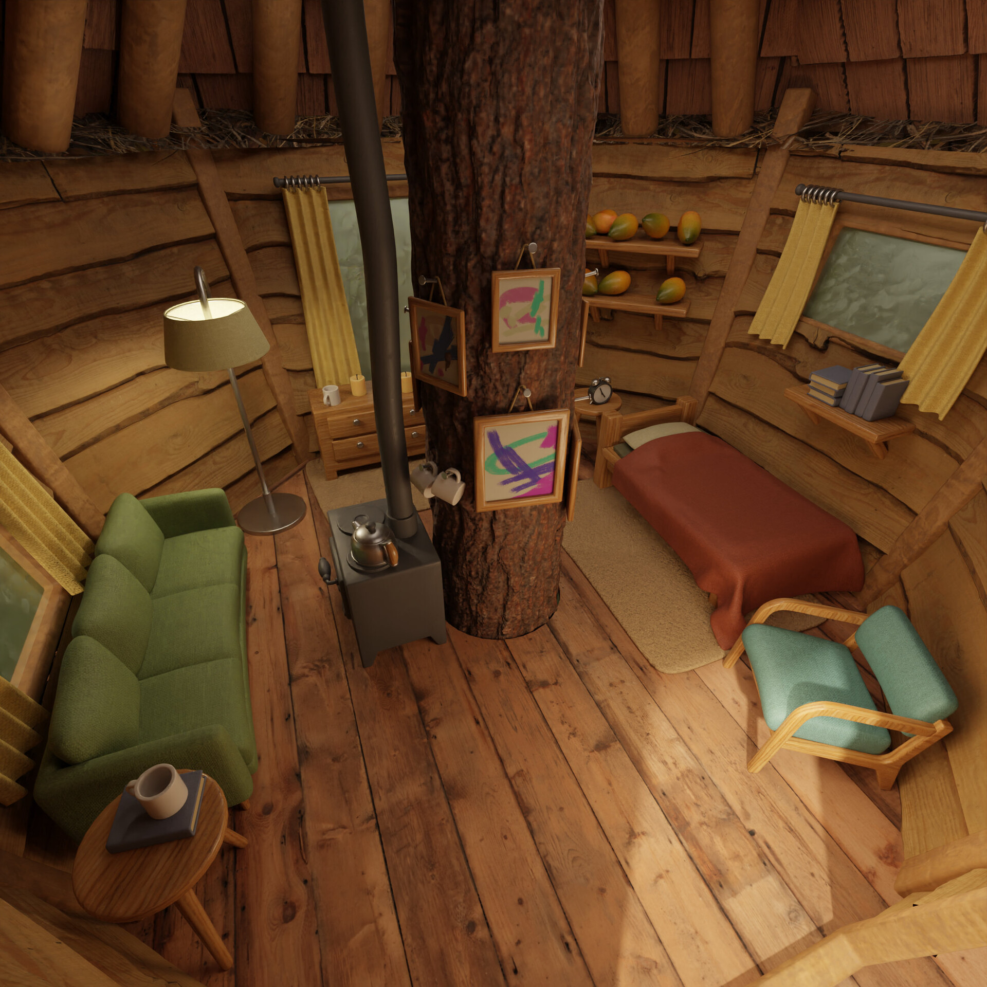ArtStation - Cozy Treehouse