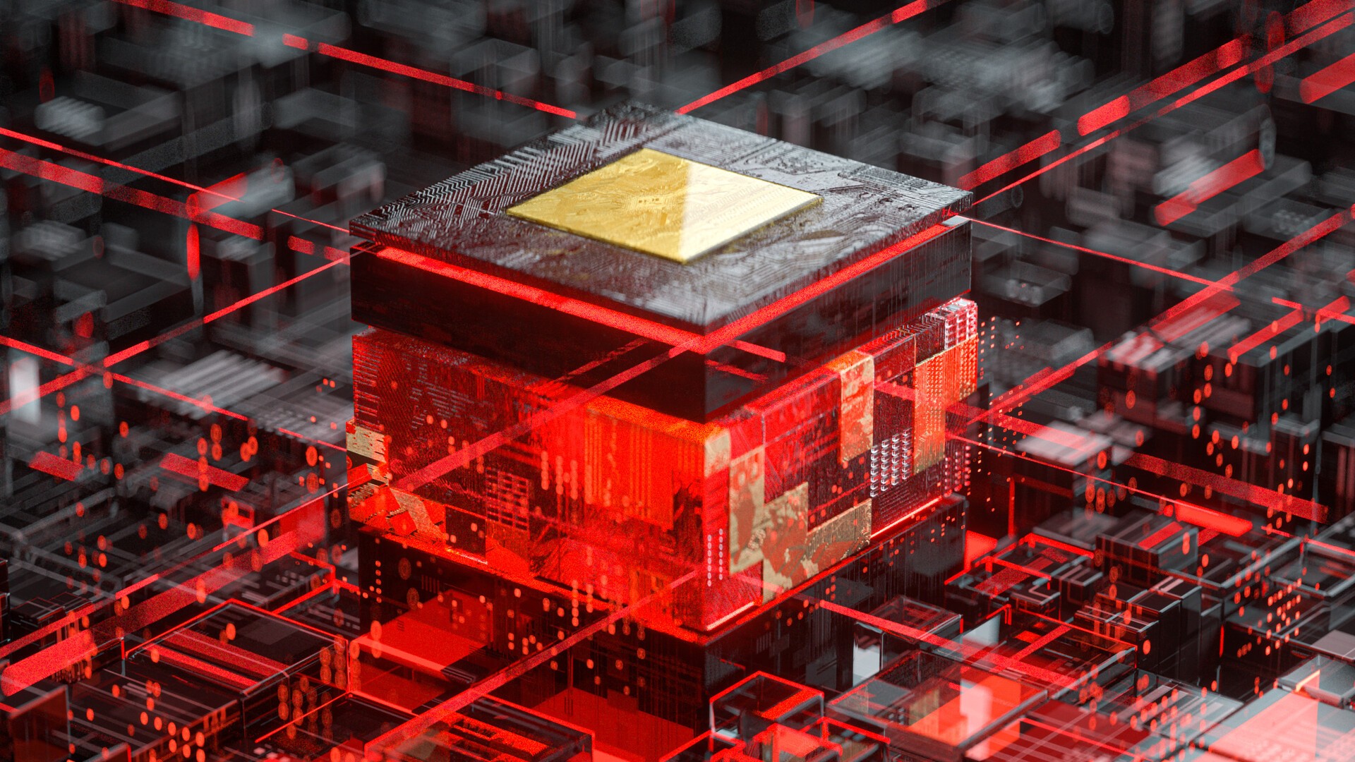 ArtStation - High-tech chip concept scene rendering 高科技芯片概念场景渲染