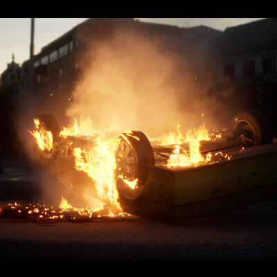 ArtStation - Fire - Burning Cars