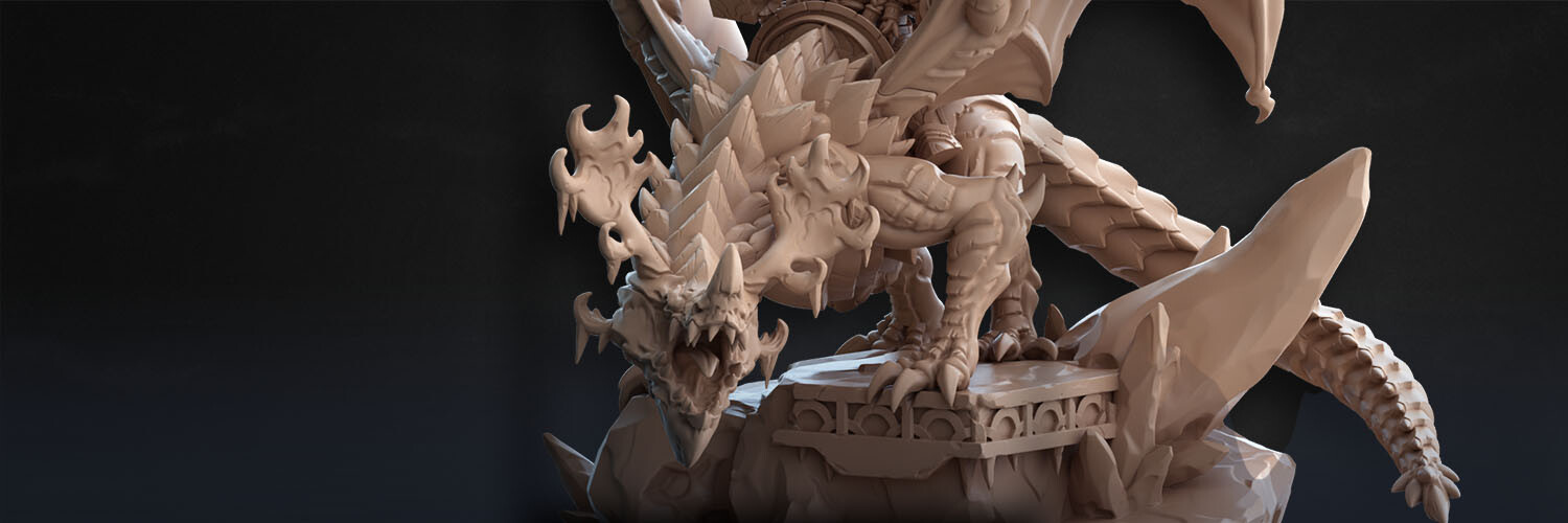 ArtStation - King Frost Dwarf Dragon Mount - Miniature