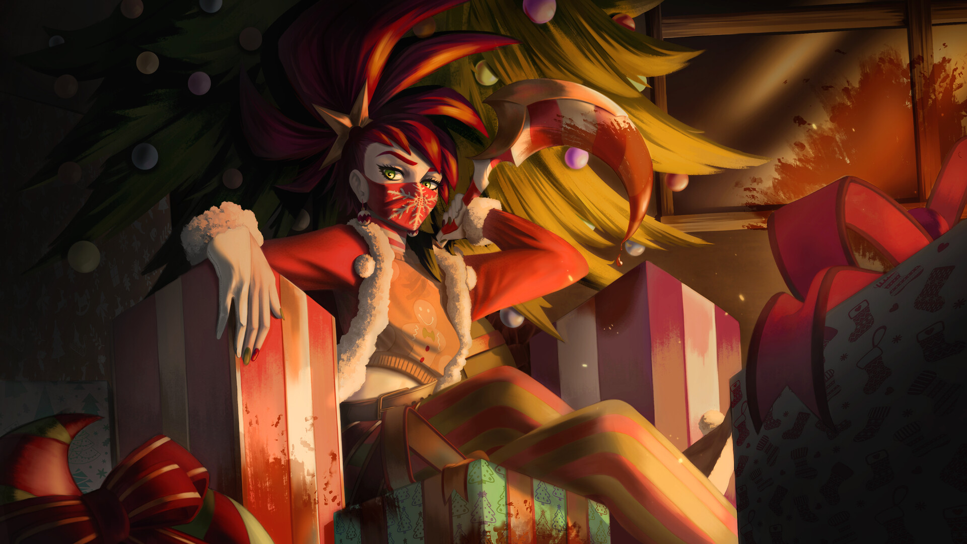 ArtStation - Christamas Present Akali