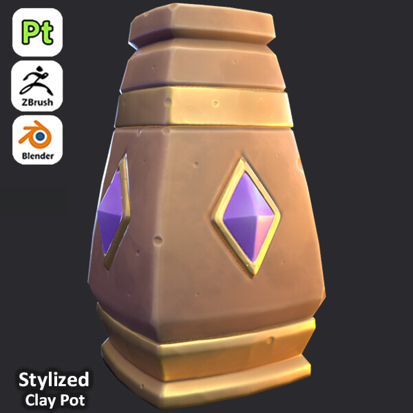 ArtStation - Stylized Clay Pot For Games 3D Art /Tutorial