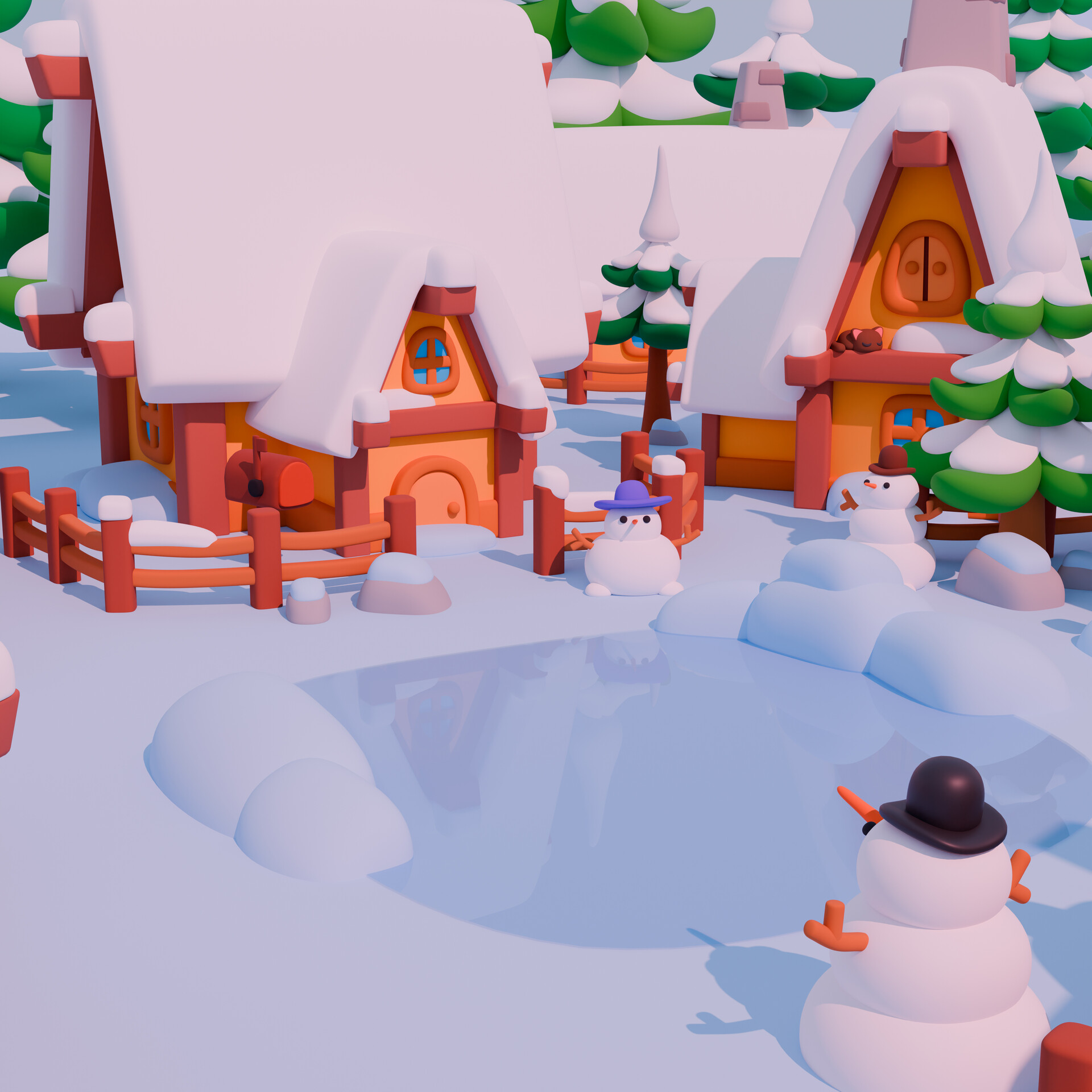 ArtStation - Winter Village + Animation
