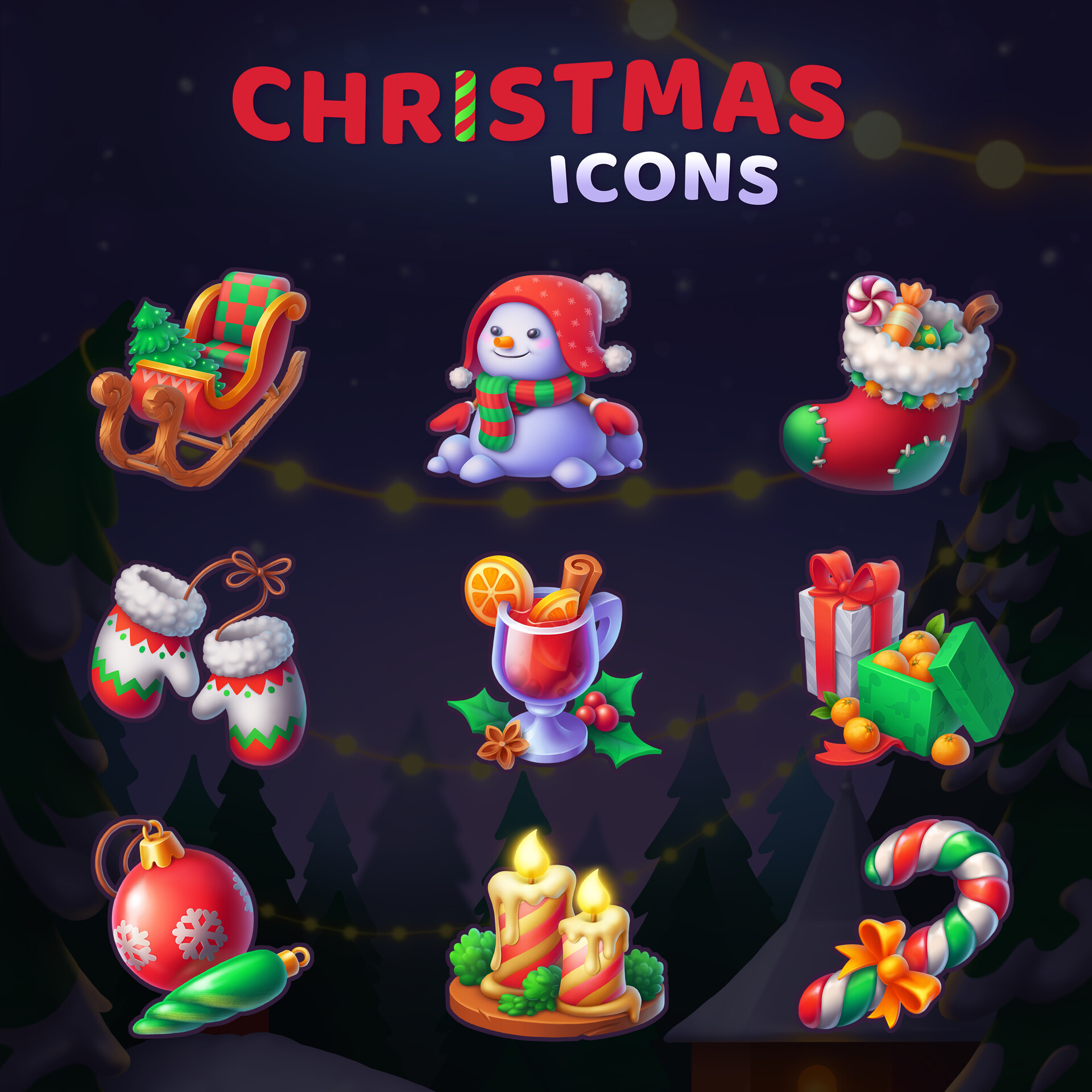 ArtStation - Winter Season: Christmas icons