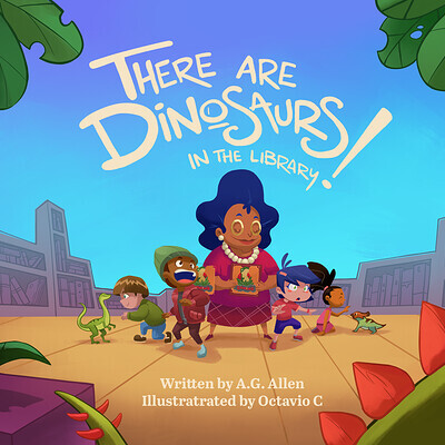 Adreamteller - There are Dinosaurs in the Library! Book Art