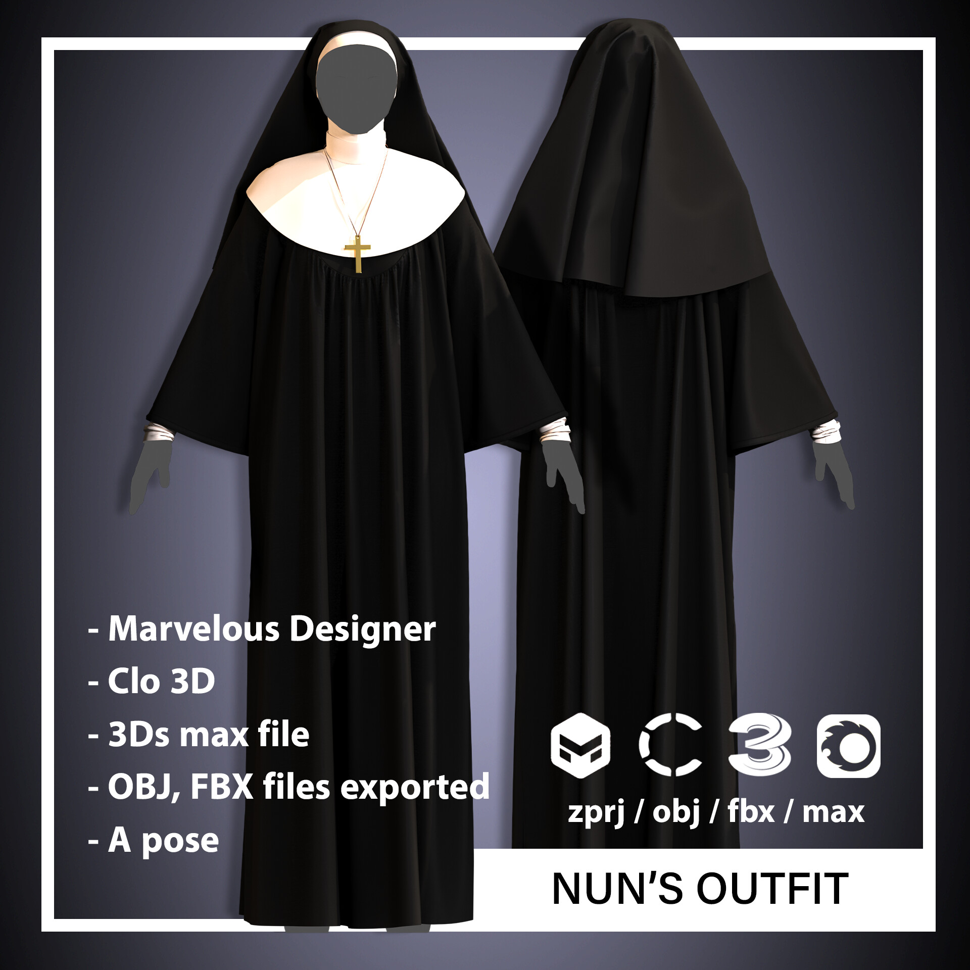 ArtStation - NUN’S OUTFIT (VOL2)