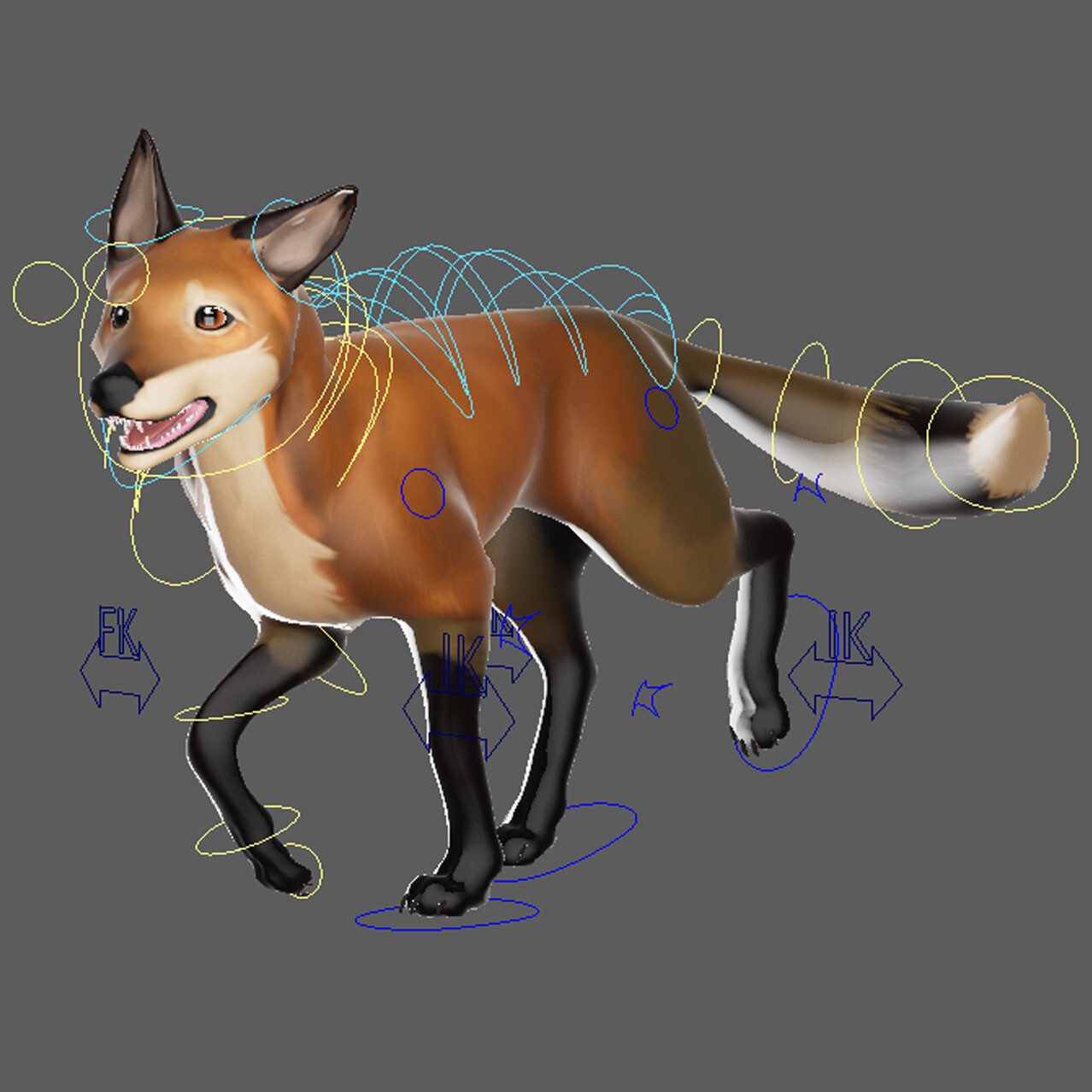 ArtStation - Fox, Ducks and a dog rig