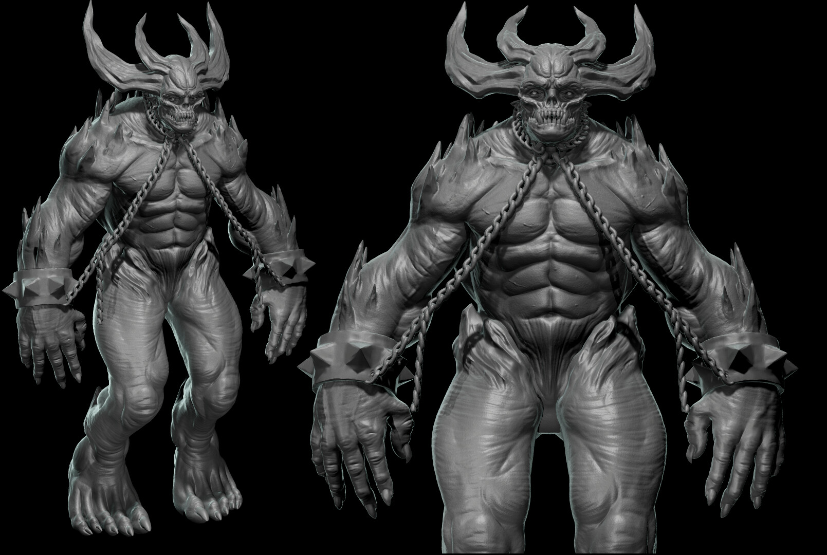 ArtStation - Ozozor - Chained Demon sculpt