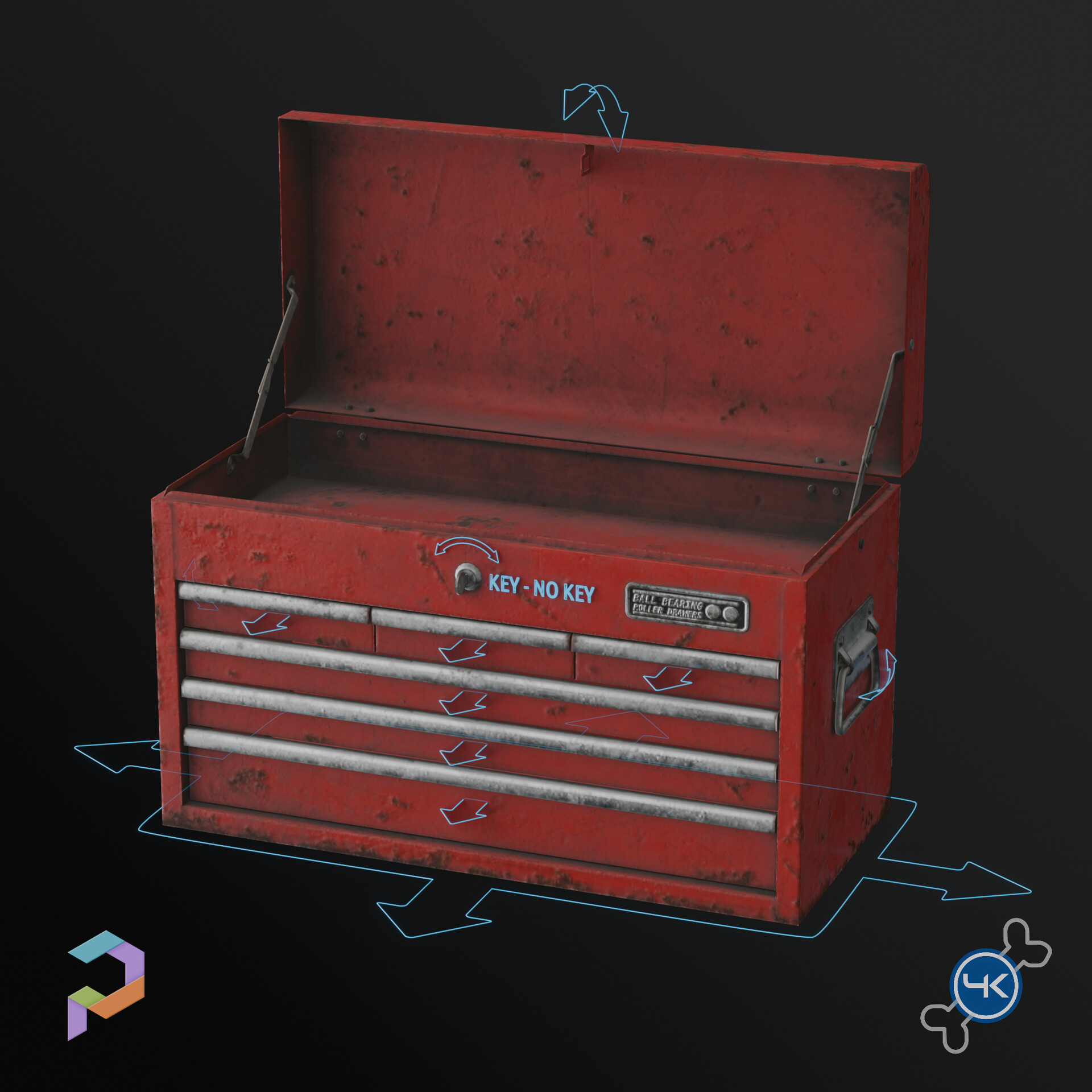 ArtStation - Metal tool chest rigging