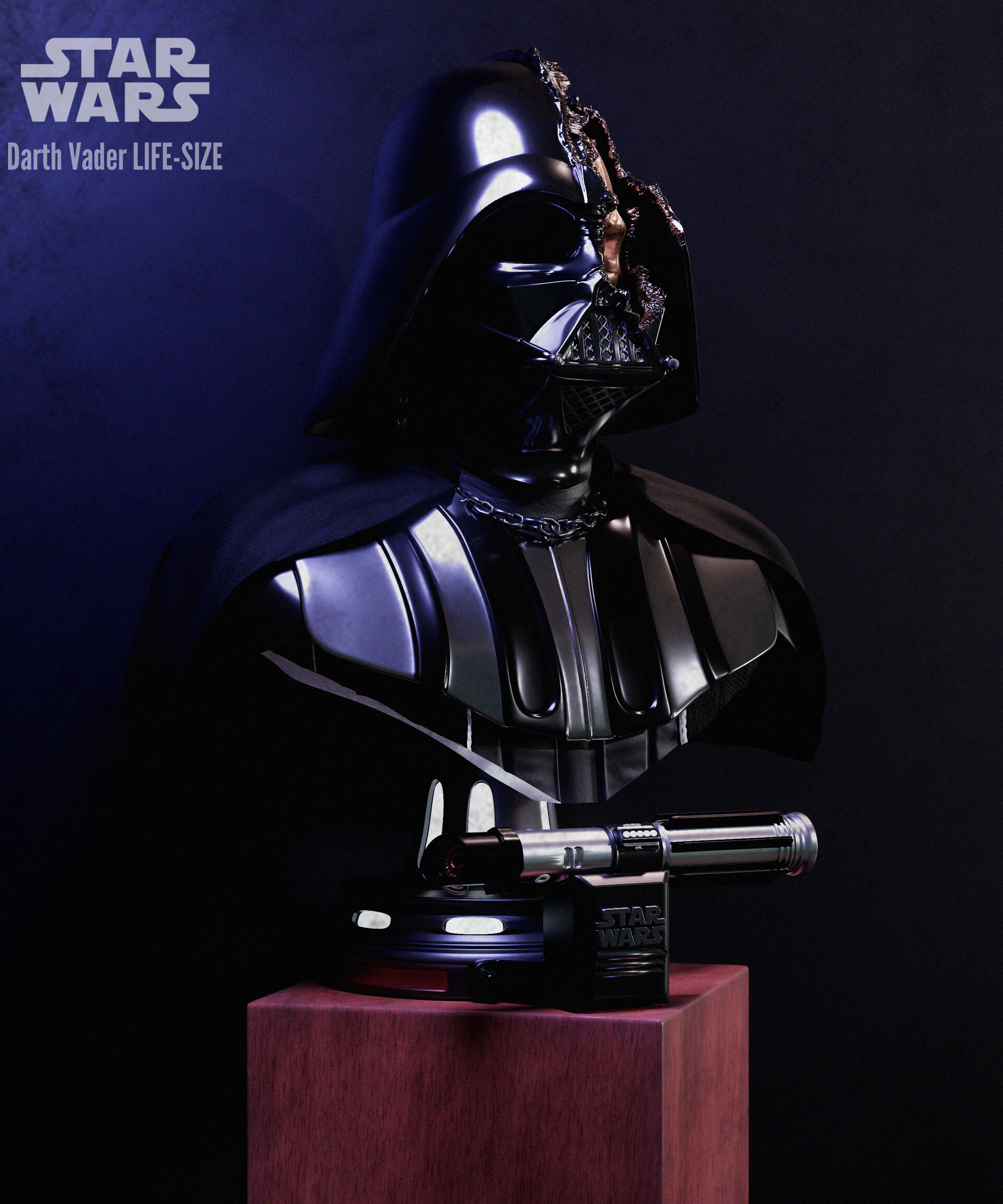 ArtStation - Darth Vader Life-Size bust Golden Skull