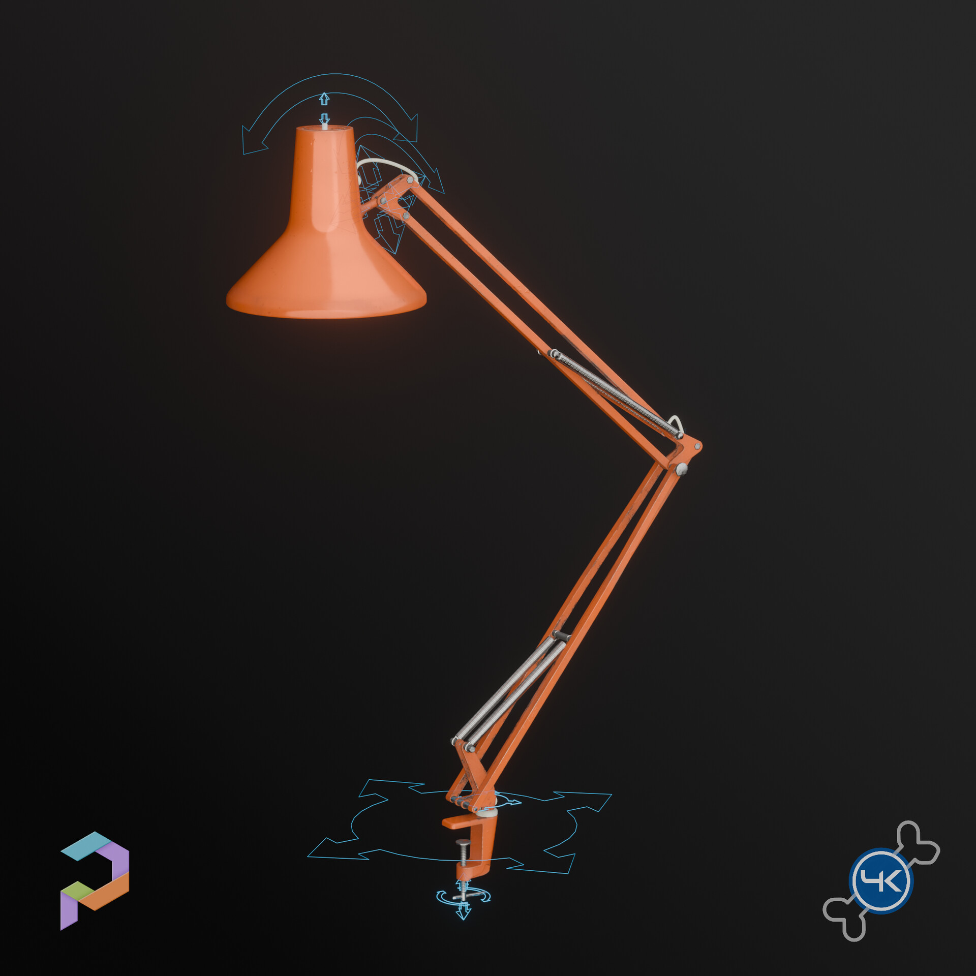 ArtStation - Desk lamp arm rigging