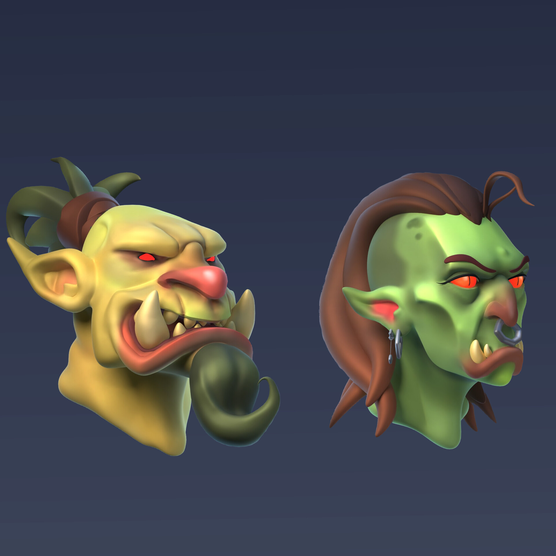 ArtStation - Orc Heads - Practice