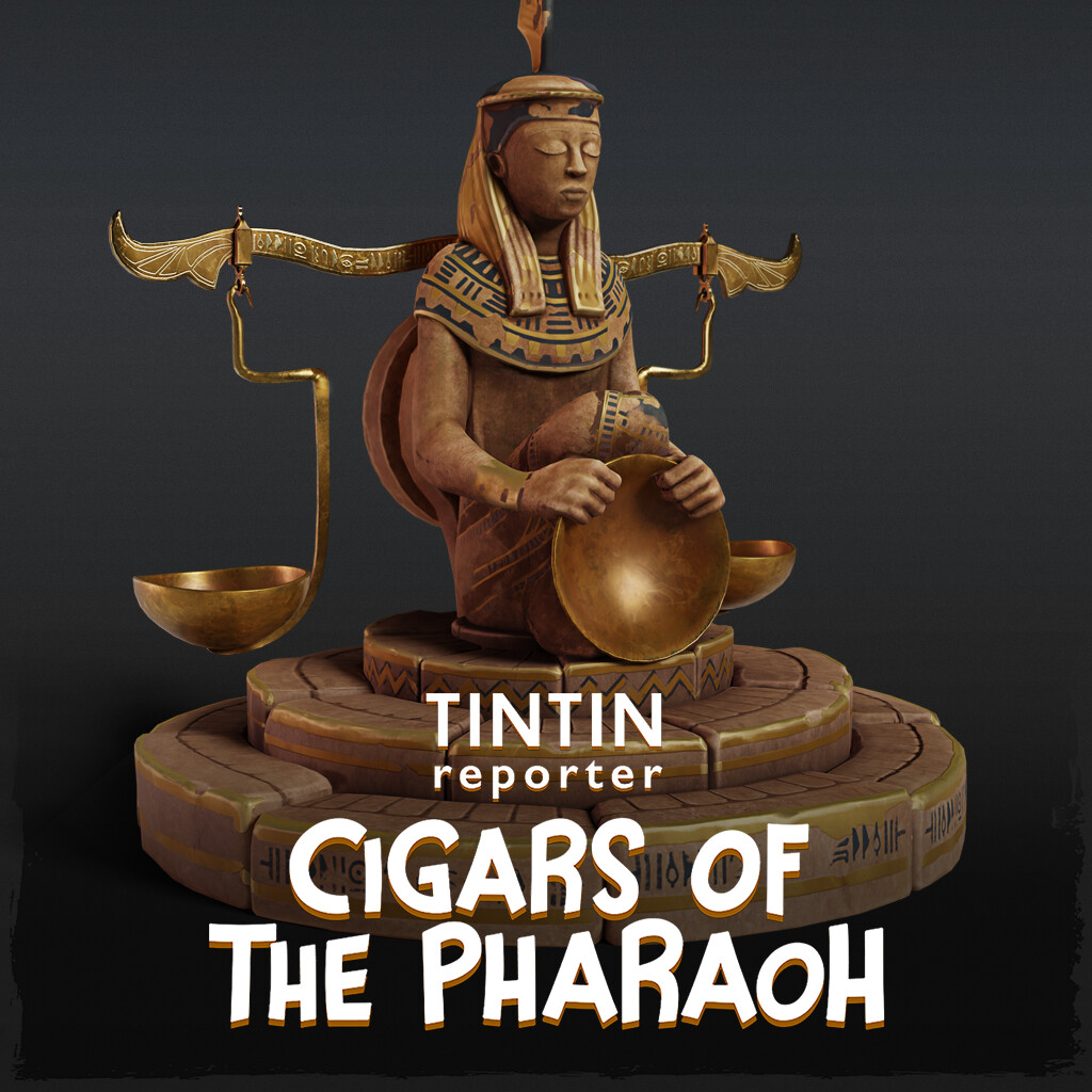 ArtStation - In-game Temple Statues - Tintin Reporter Cigars of the Pharaoh