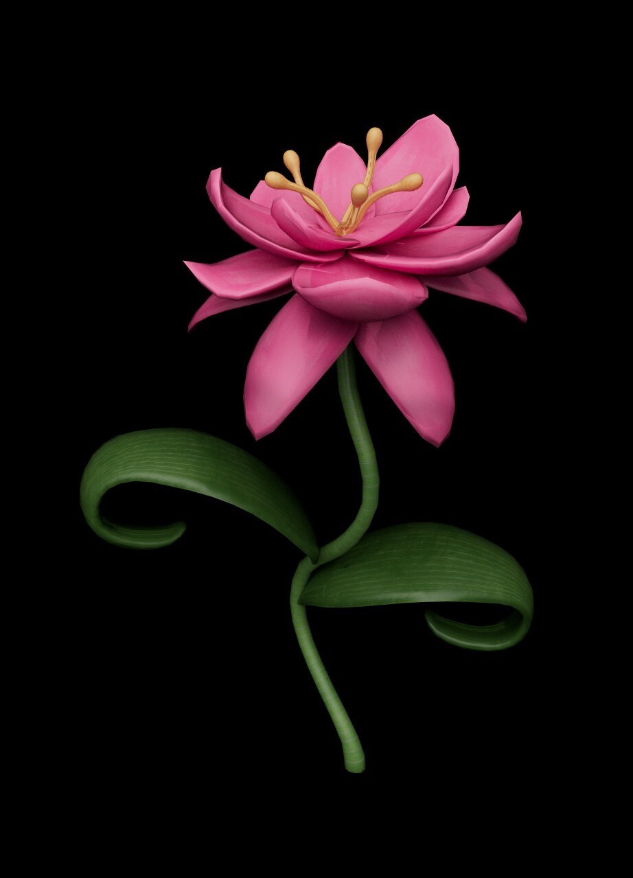 ArtStation - Pink Flower (modeling, shading)