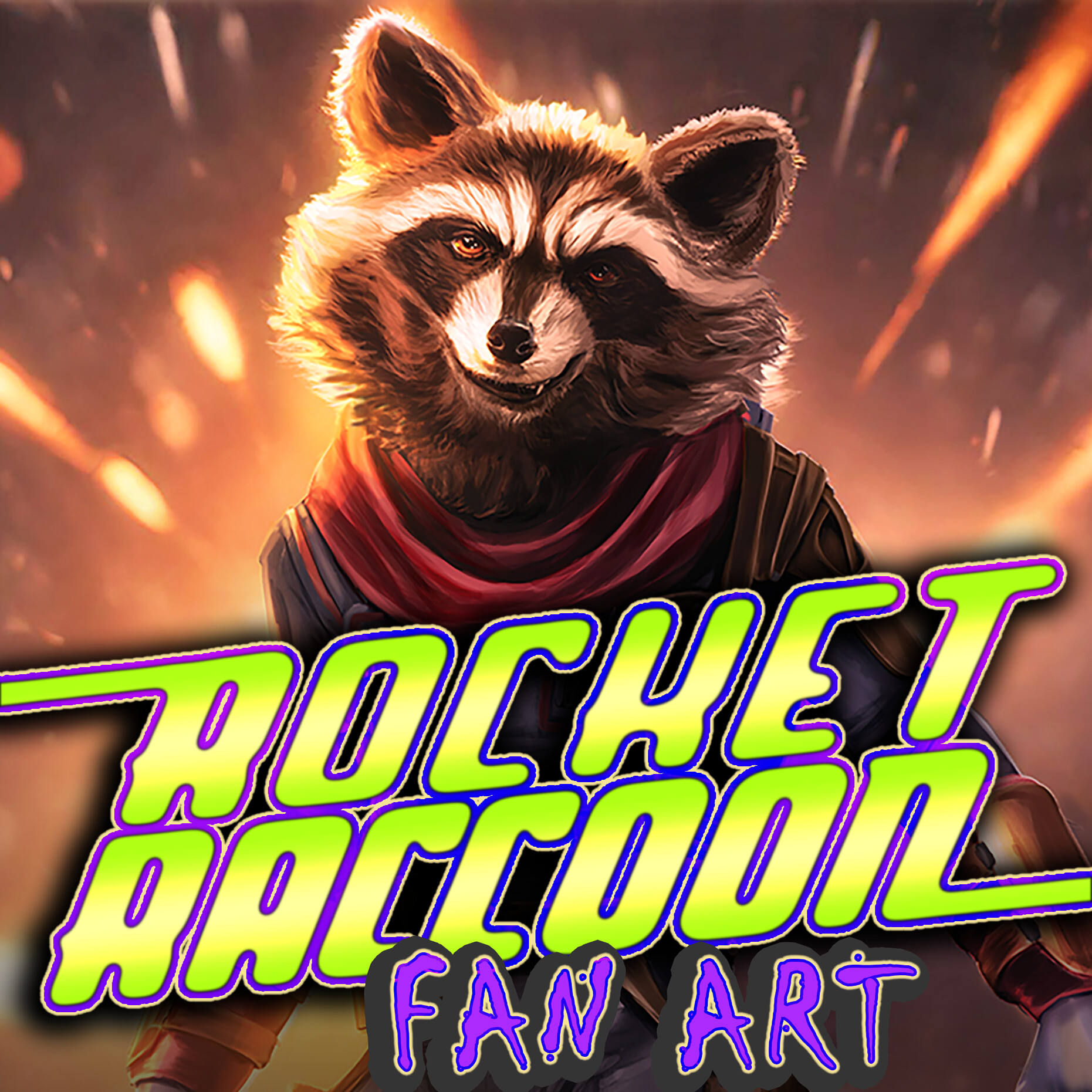 ArtStation - Rocket Raccoon Fan Art Illustration