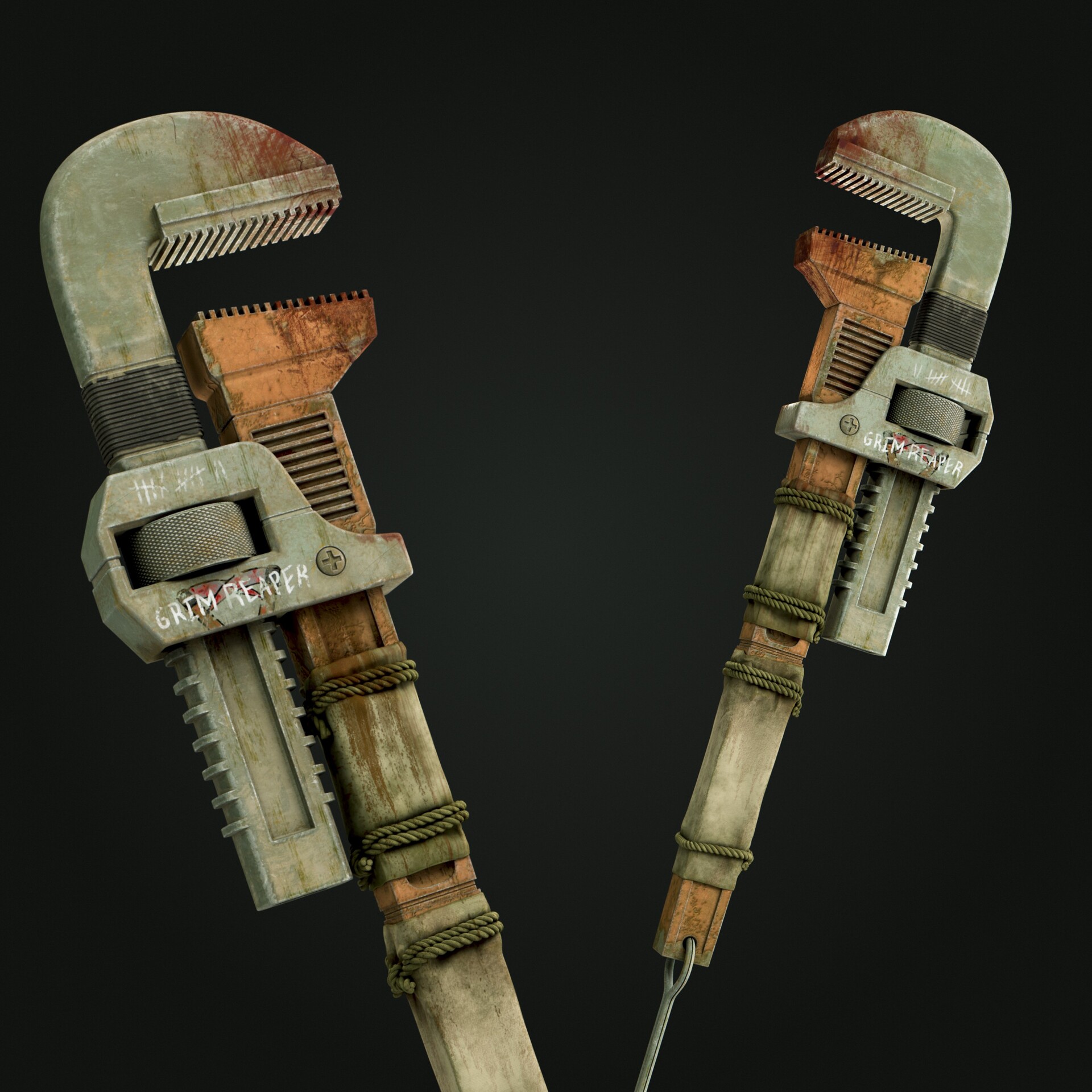 ArtStation - Pipe Wrench Weapon Project