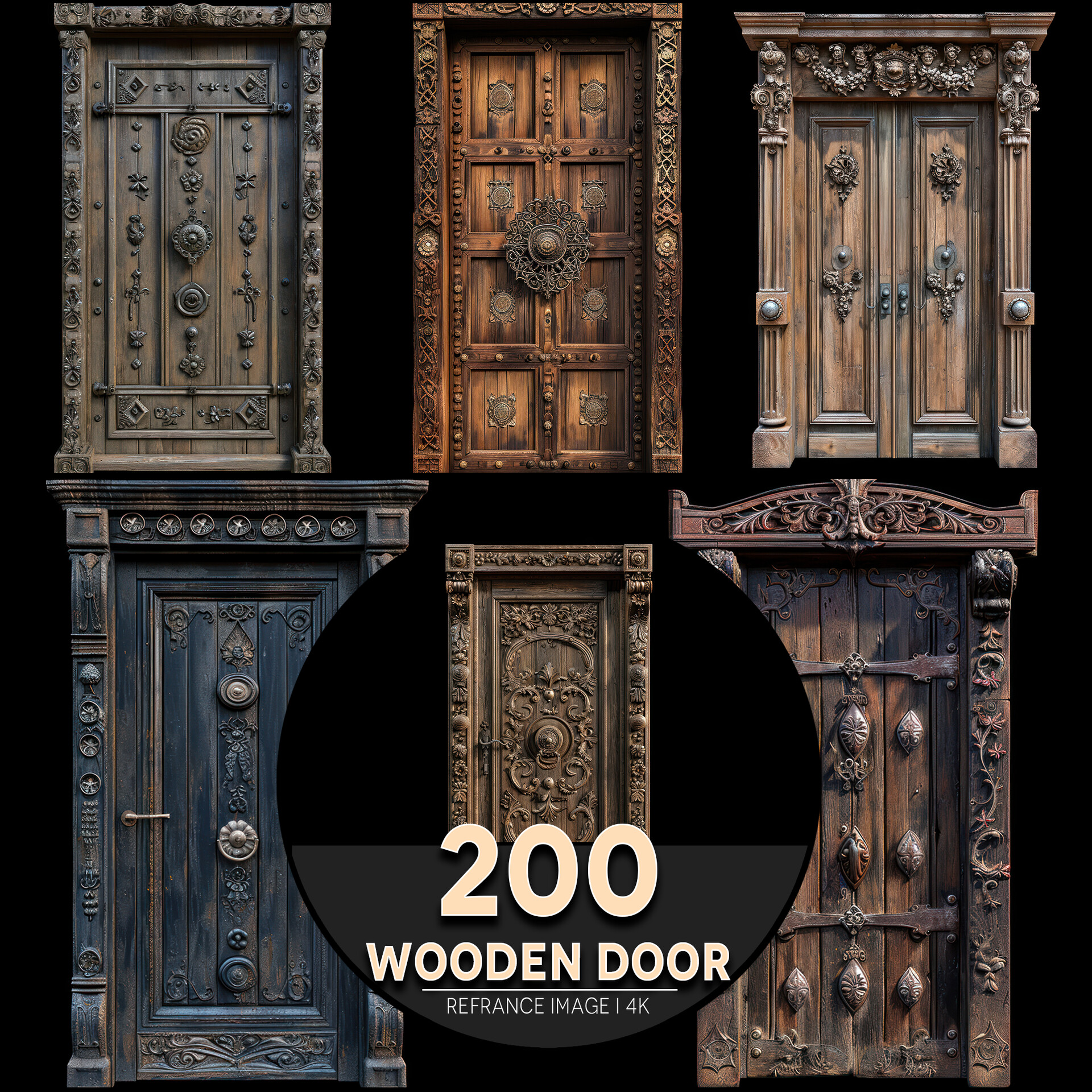 Pixel Ref - Wooden Door 4K Reference/Concept Images