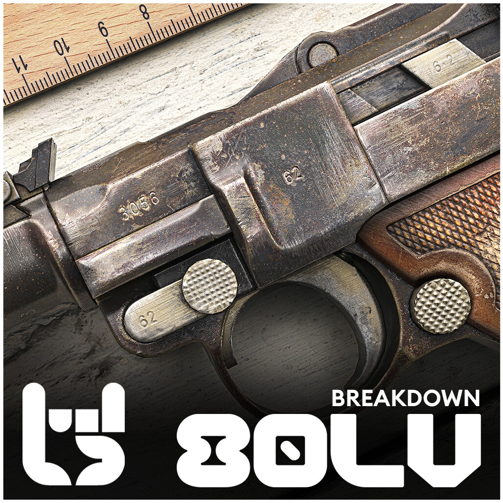 ArtStation - 80lv article: Luger P08 Artillerie Pistol Breakdown