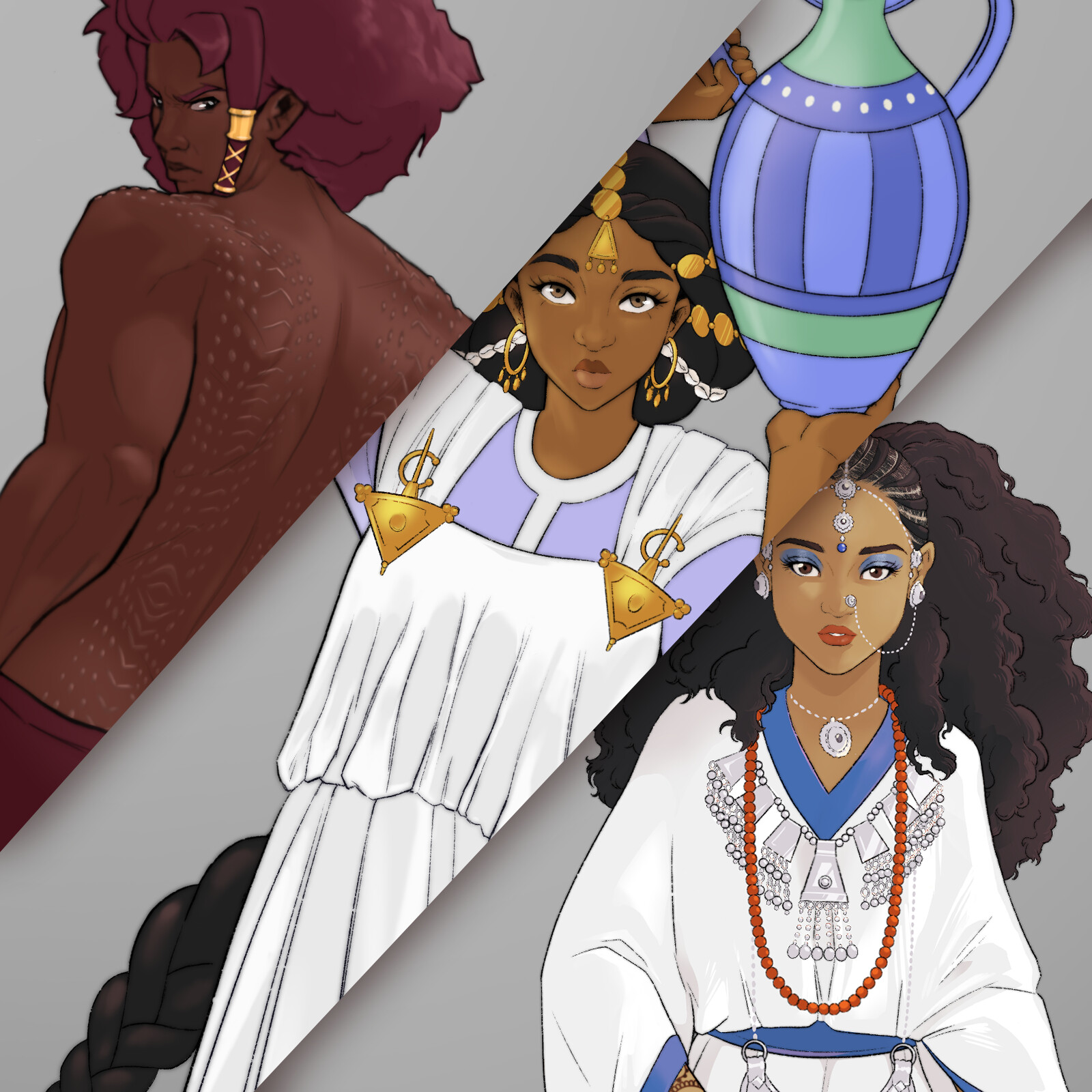 ArtStation - Afro Character Design Concept (Commissioned work)