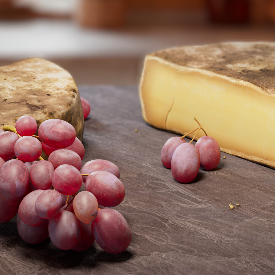 ArtStation - Realistic Cheese & Grapes - Modeling & Texturing