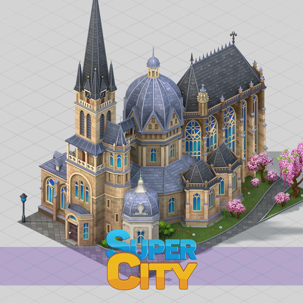 ArtStation - Pre-Rendered Isometric Landmarks for Super City - browser ...