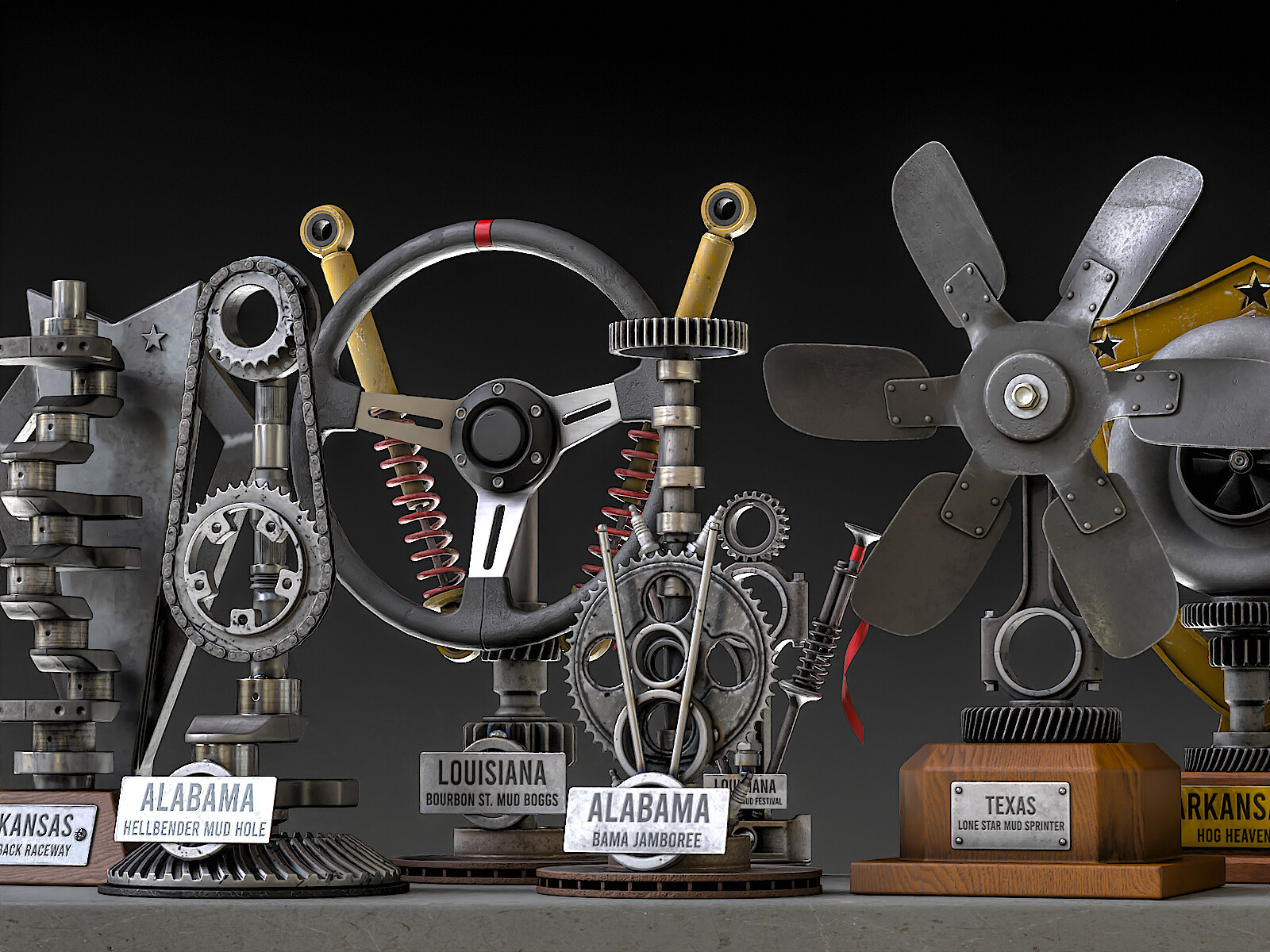 ArtStation - Car part trophies