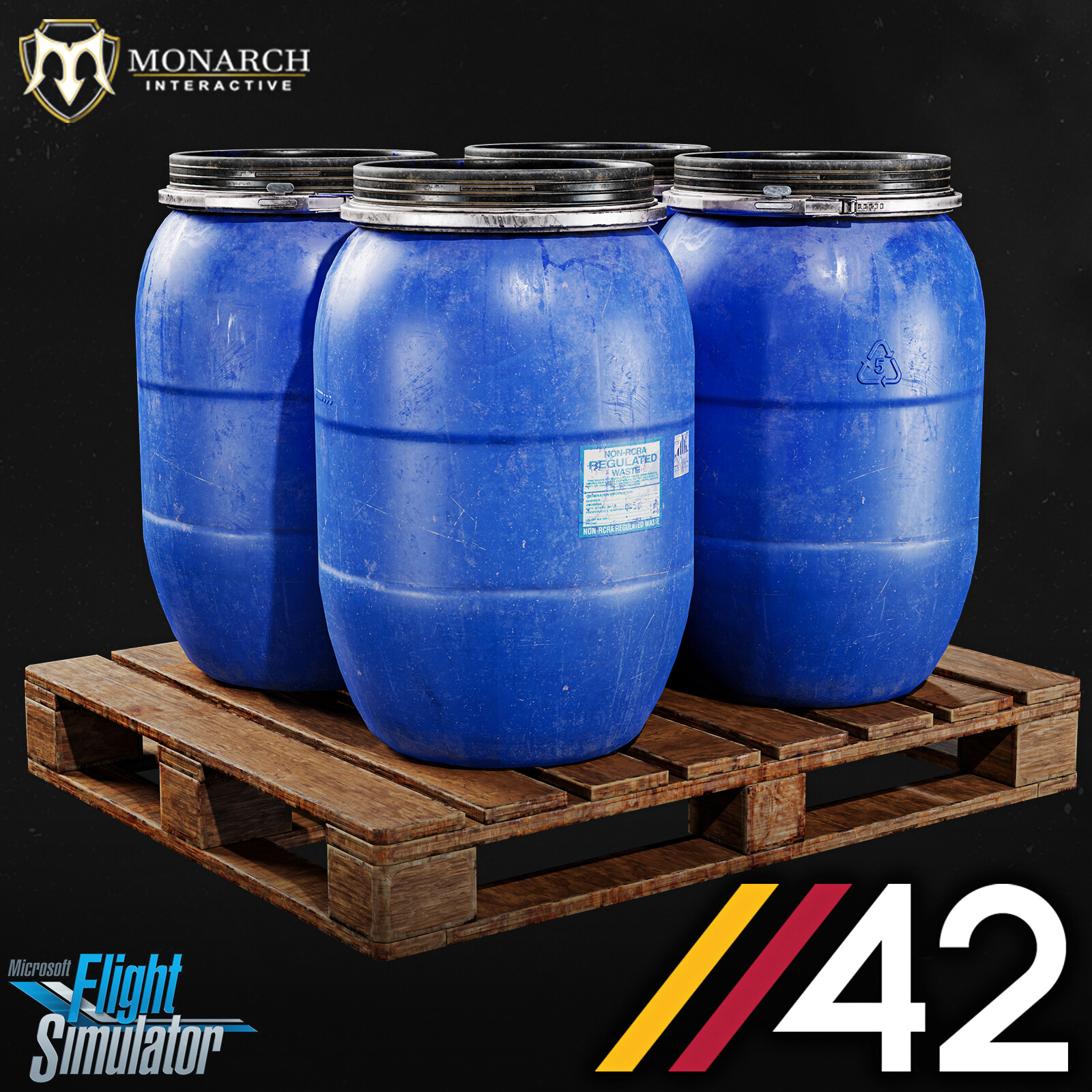 Monarch Interactive Game Studios - barrel shipping containers | MSFS
