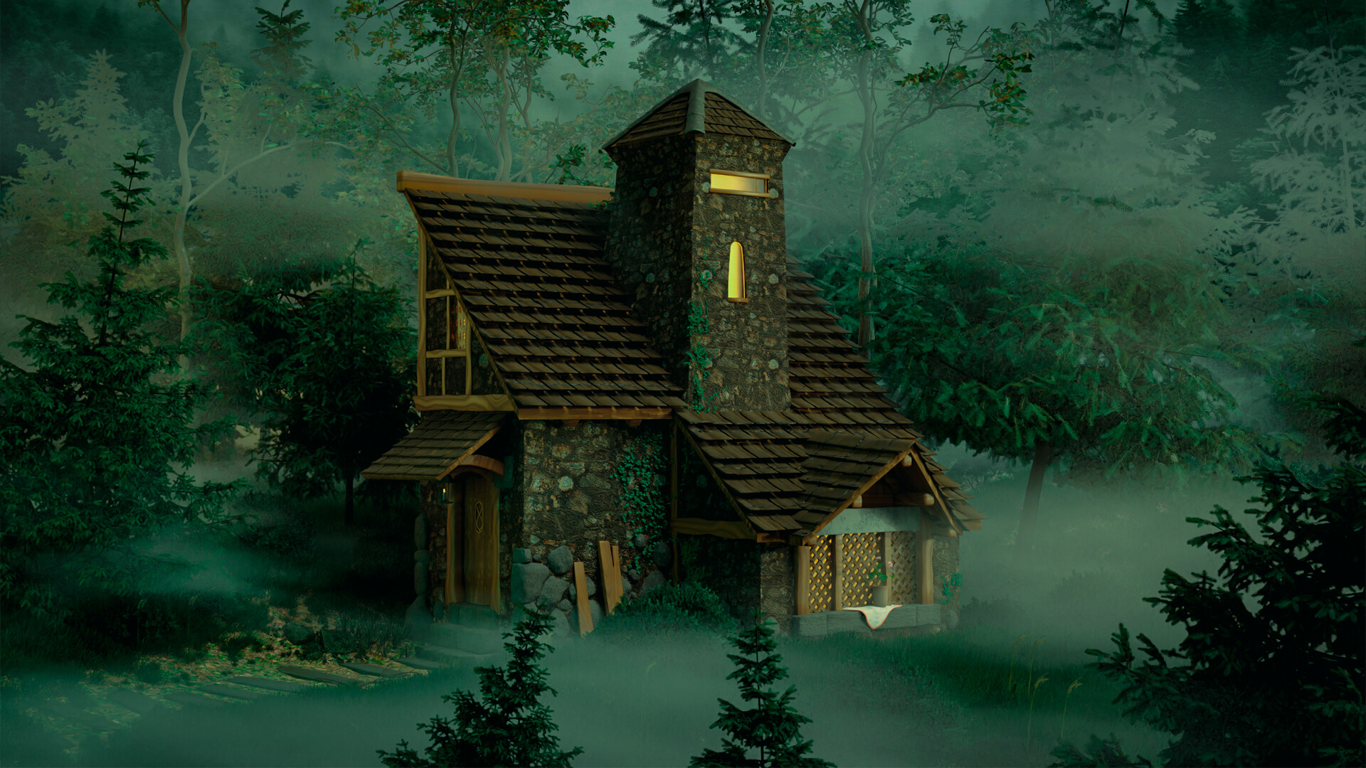 ArtStation - Habitation in the forest