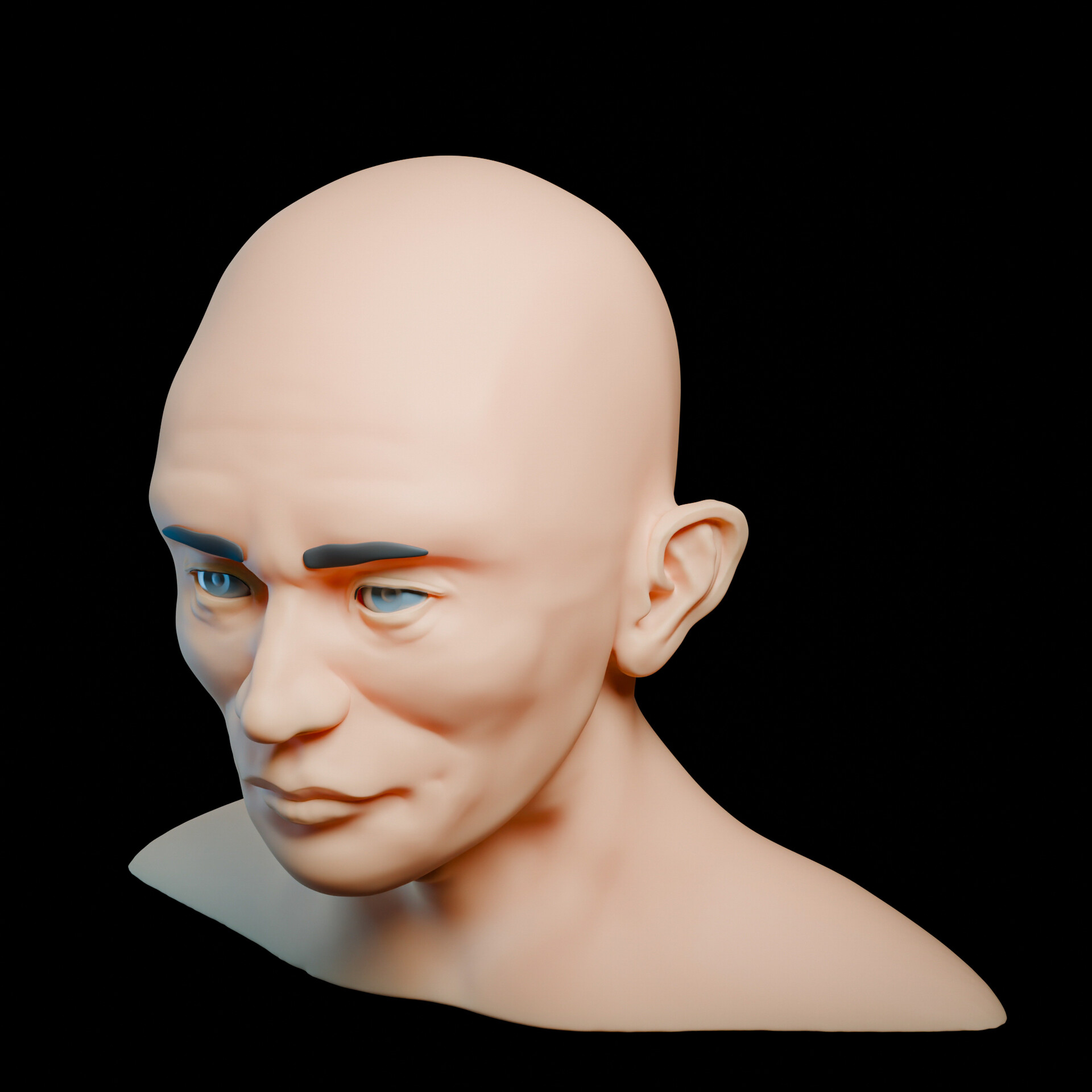 ArtStation - Head Sculpting Study with 1st animation