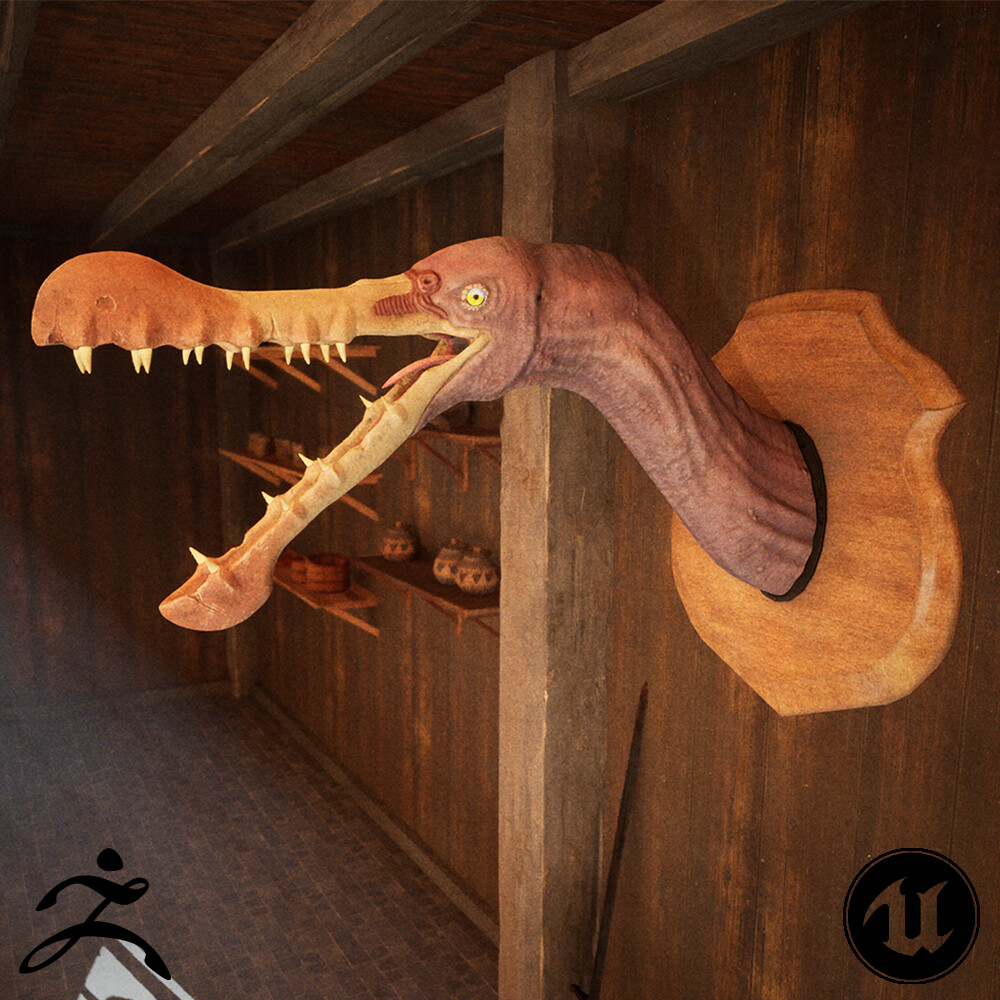 ArtStation - Pterosaur Head - Real Time game asset