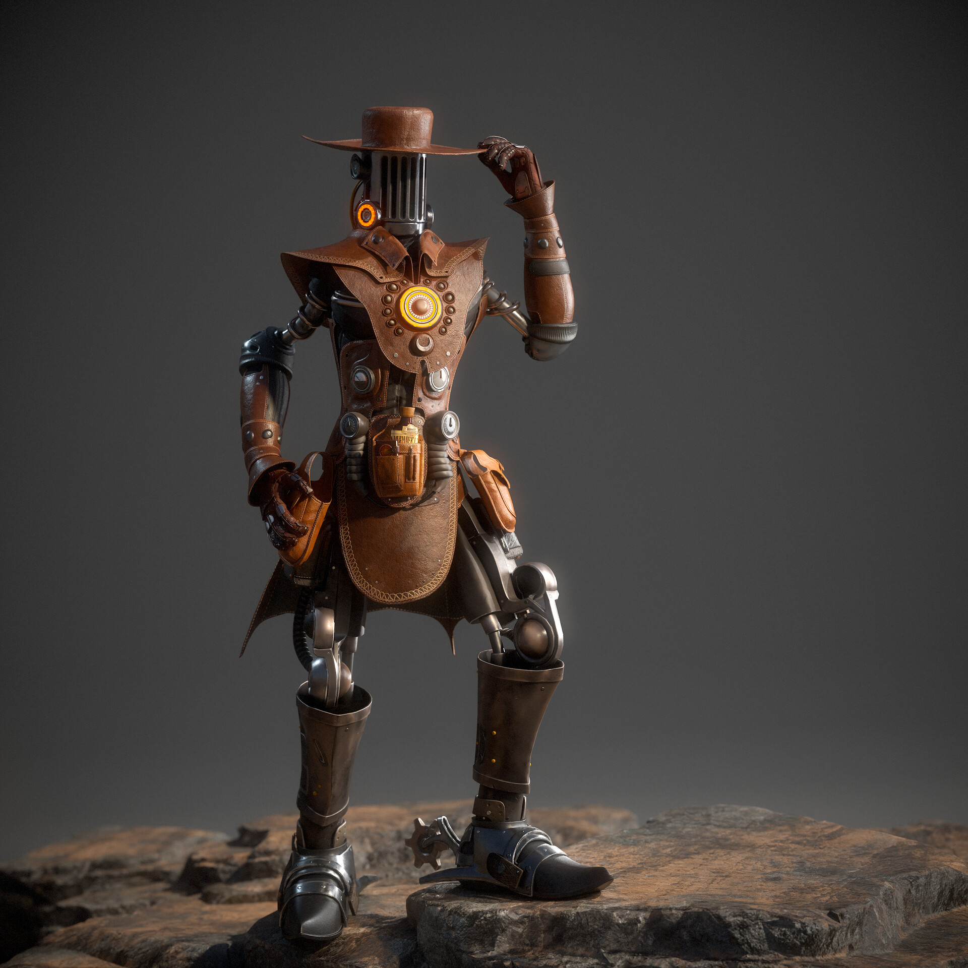 ArtStation - Robot cowboy - Sid | Character for VR game