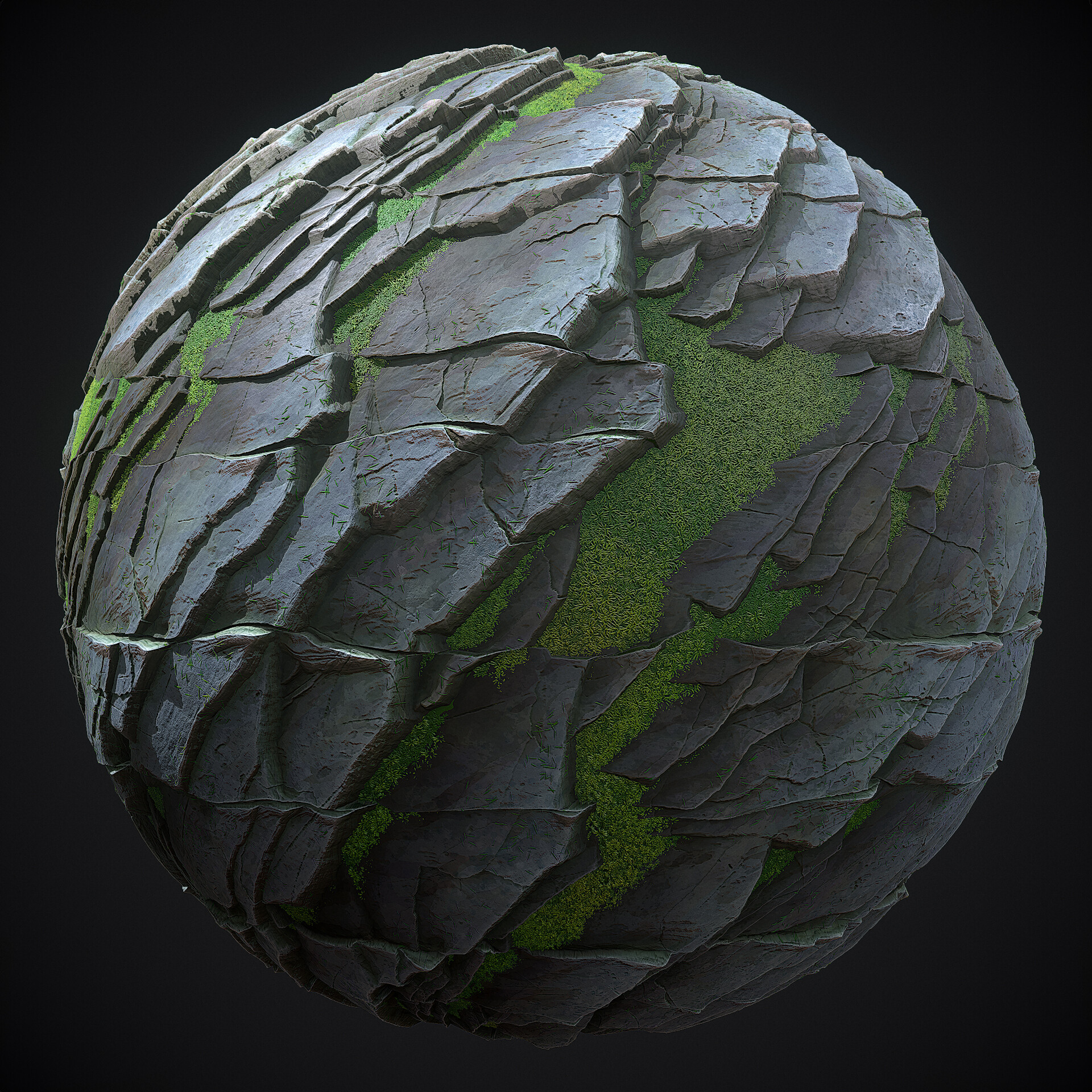 ArtStation - Stylized Mossy Cliff Material 01
