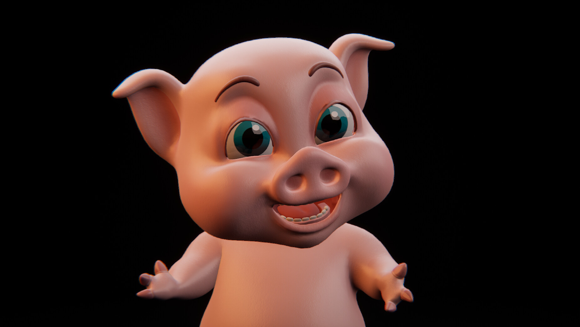 ArtStation - Crunchy the Pig - Cartoon Character