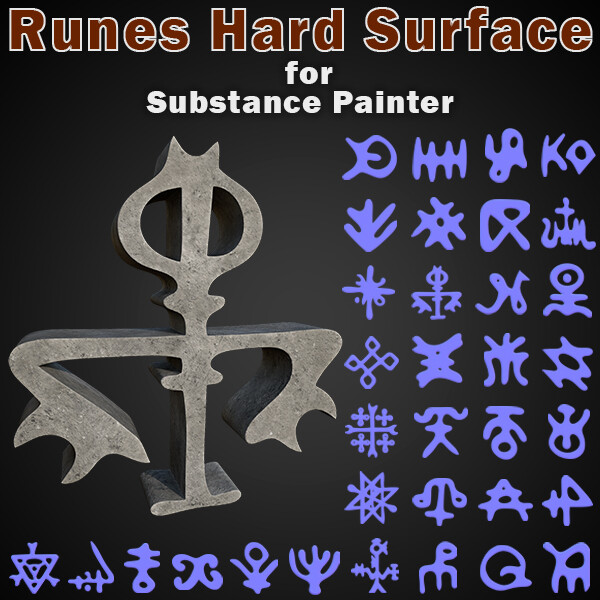 ArtStation - 300 Runes Hard Surface for Substance Painter