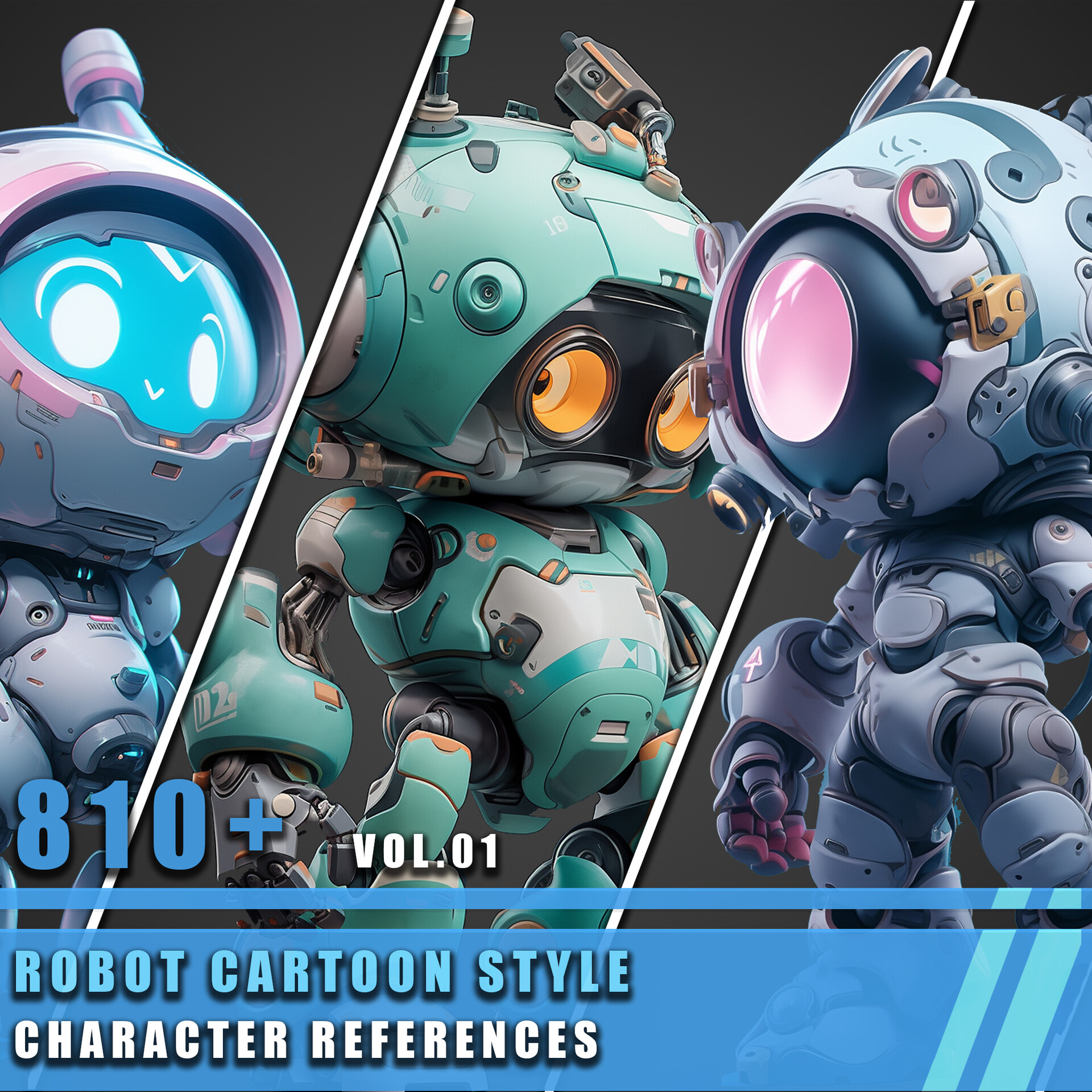 ArtStation - 810+ Robot Cartoon Style - Character References Vol.01