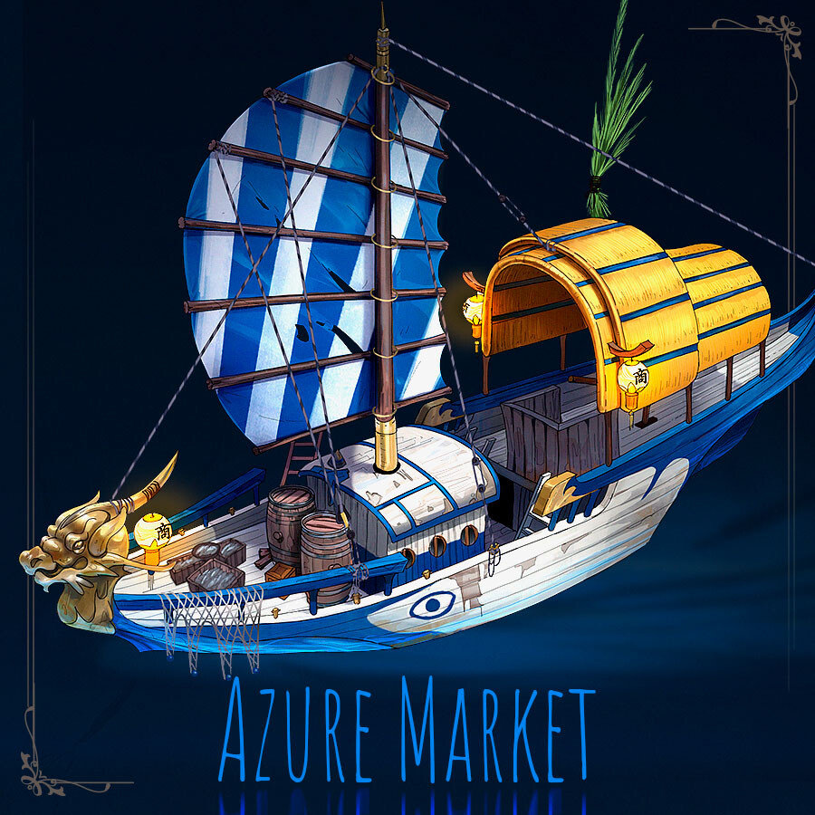 ArtStation - Azure market - Merchant ship