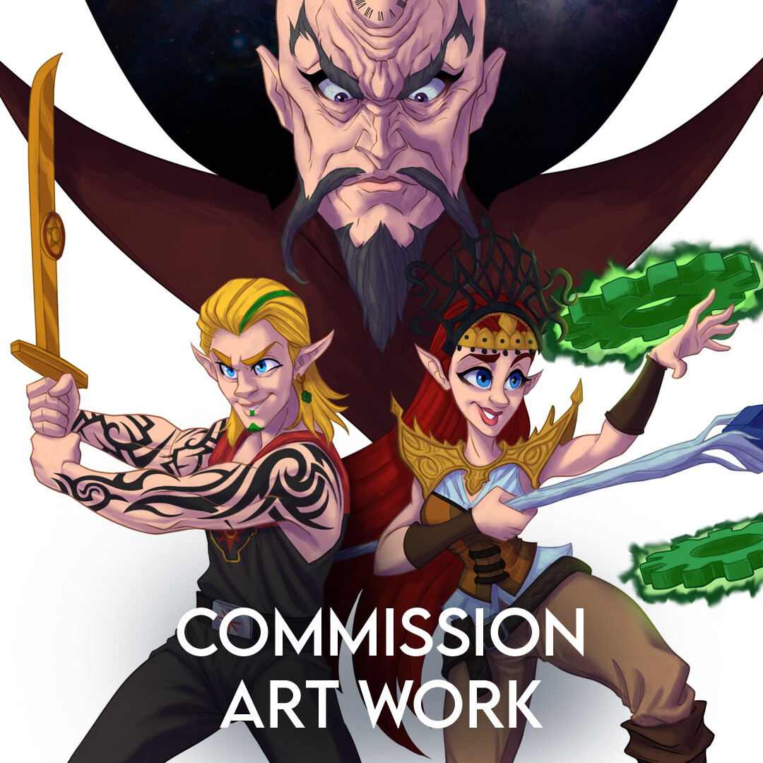 ArtStation - Commission - two characters - full body - shaded